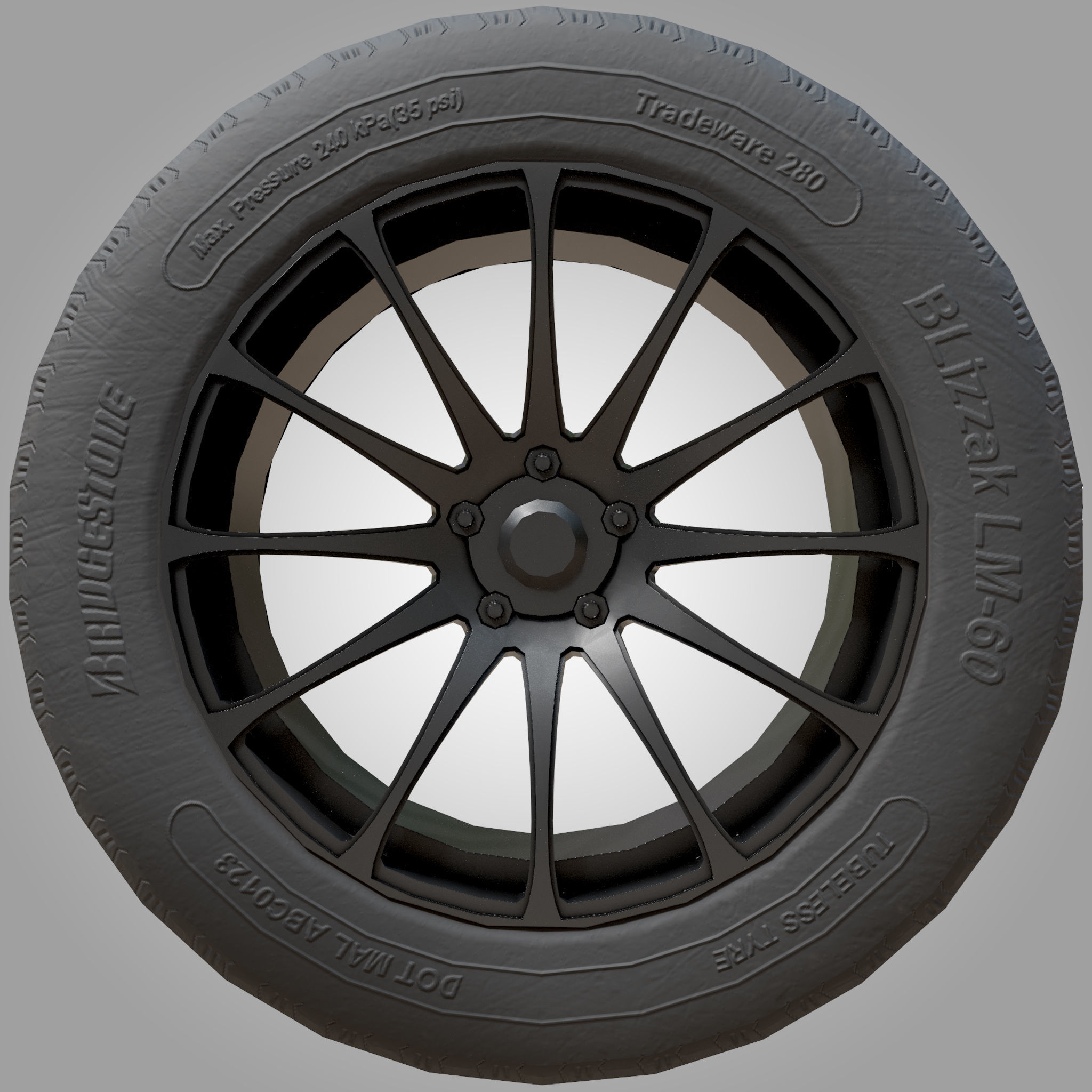 3D model Pack of Tyres and Alloys - 6 Alloy Wheels and 5 Tyre Textures ...