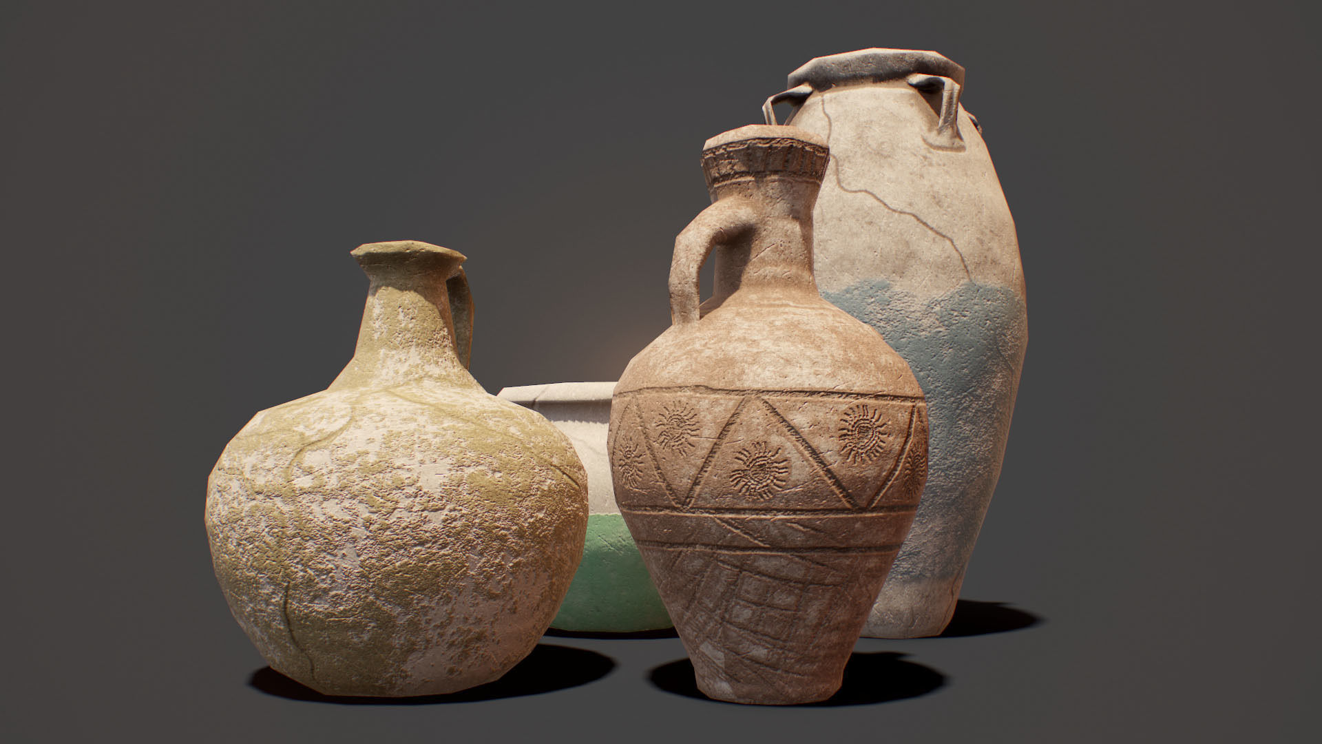 3D model ancient pots Low-poly PBR VR / AR / low-poly | CGTrader