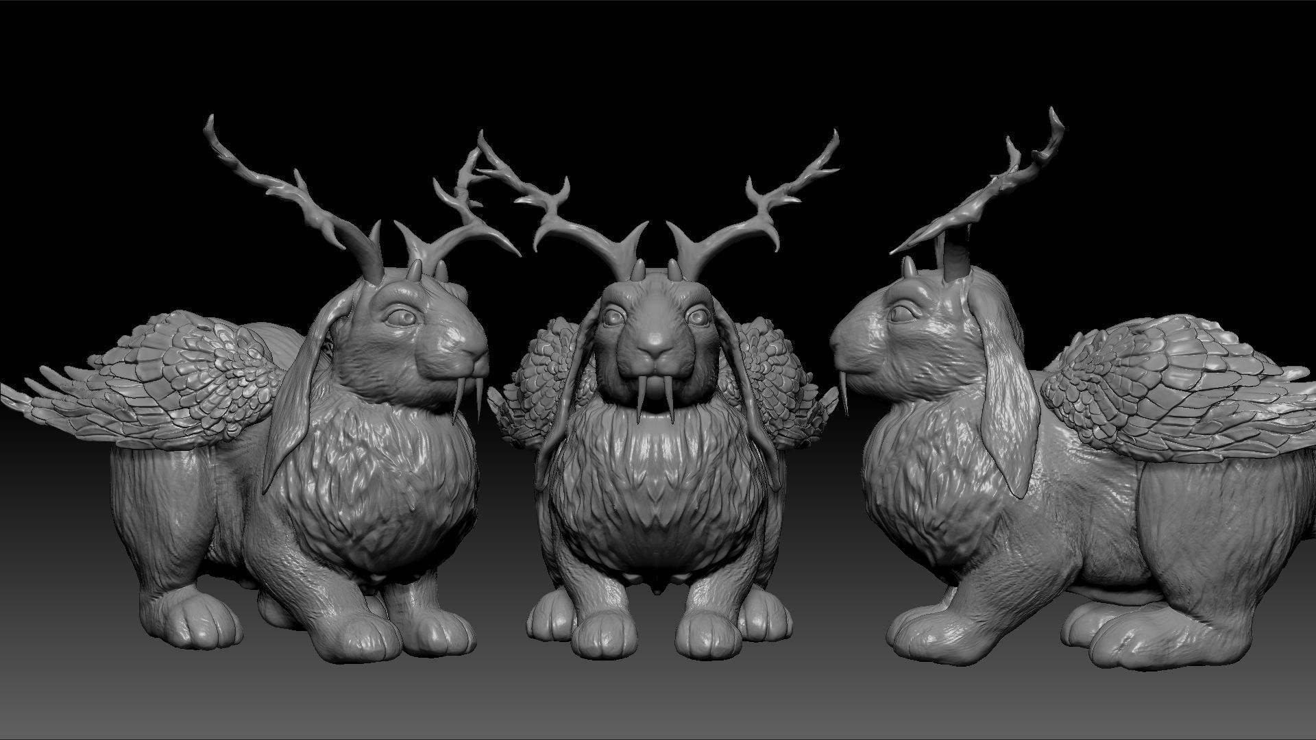 Wolpertinger bunny rabbit for 3D print 3D model 3D printable | CGTrader