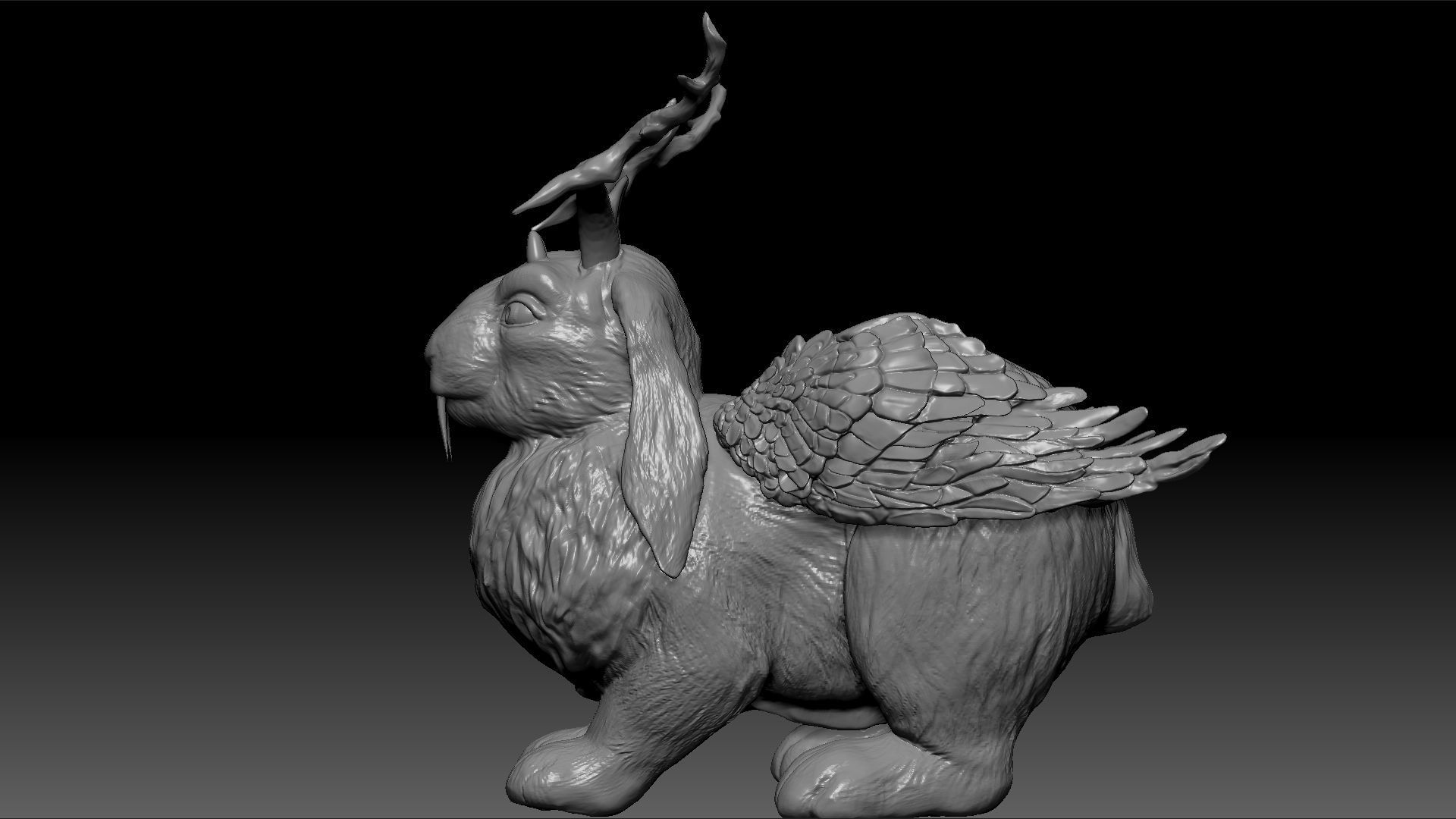 Wolpertinger bunny rabbit for 3D print 3D model 3D printable | CGTrader
