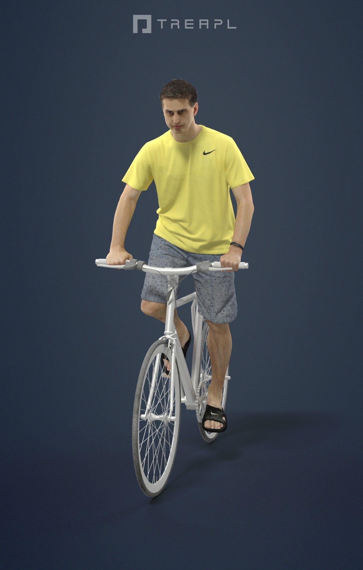 Romance A Casual Man Riding A Bike 3D model | CGTrader