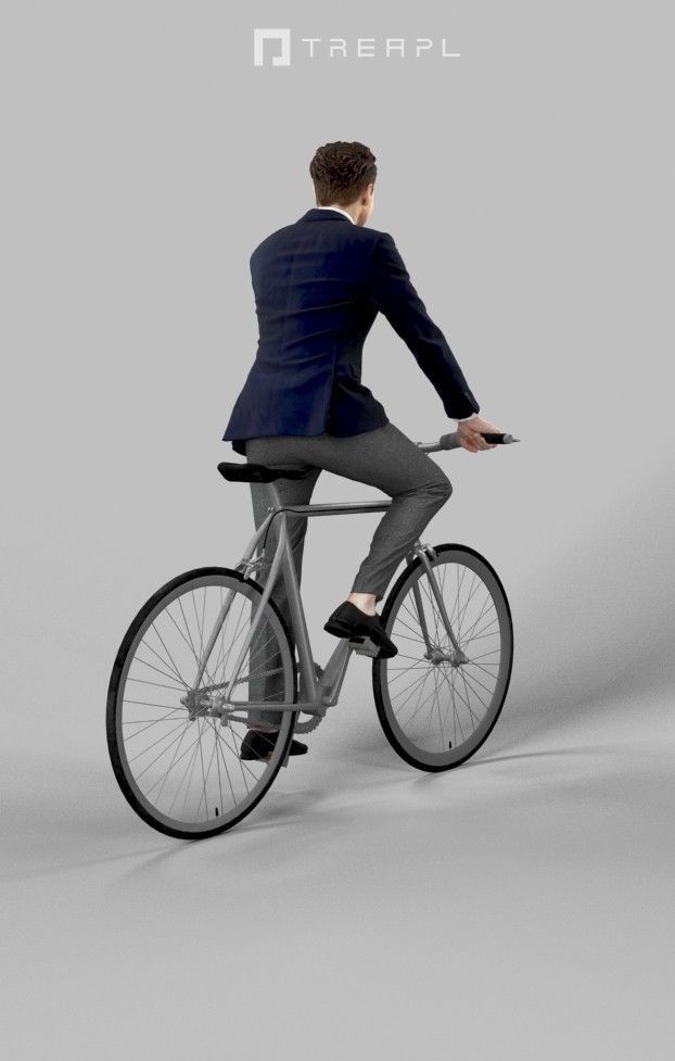 Virtue an Elegant Man Riding A Bicycle Suit 3D model | CGTrader