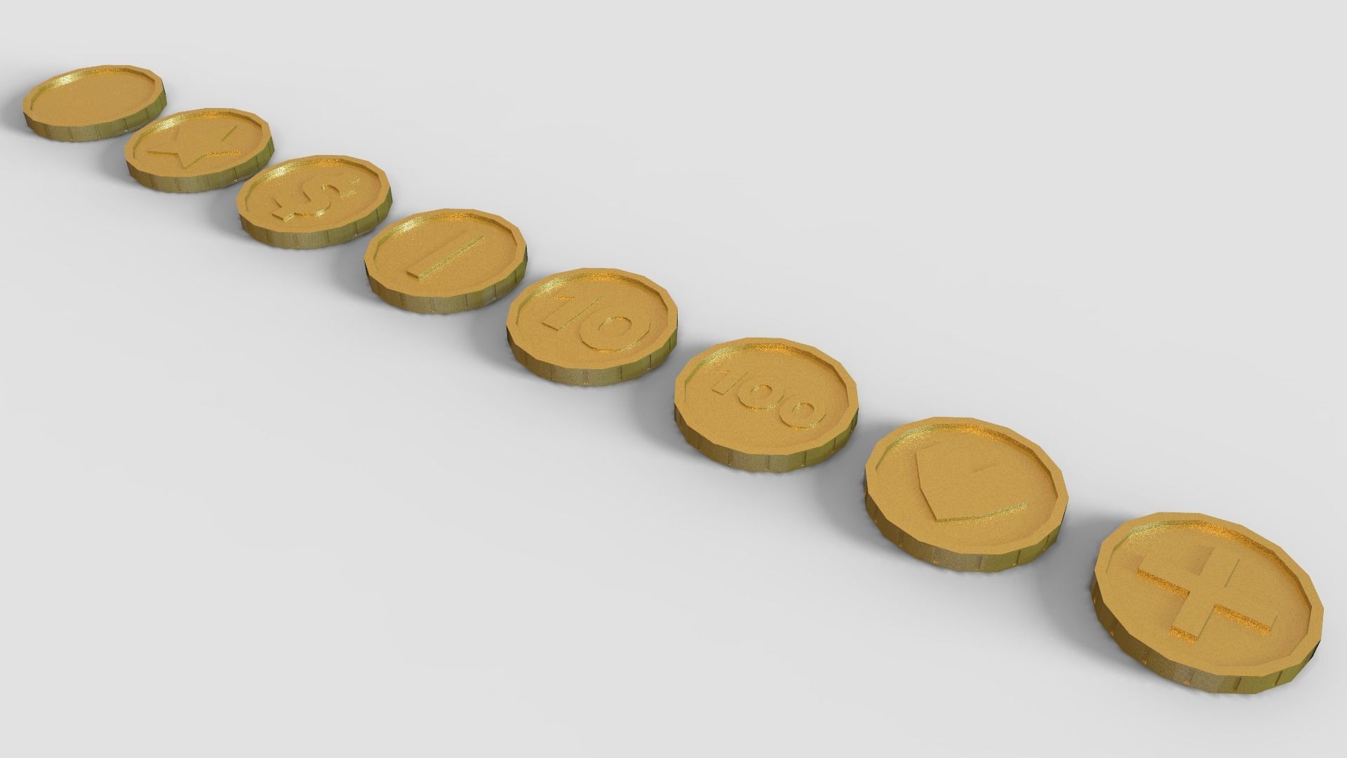 3D model Gold Coins Pack VR / AR / low-poly | CGTrader