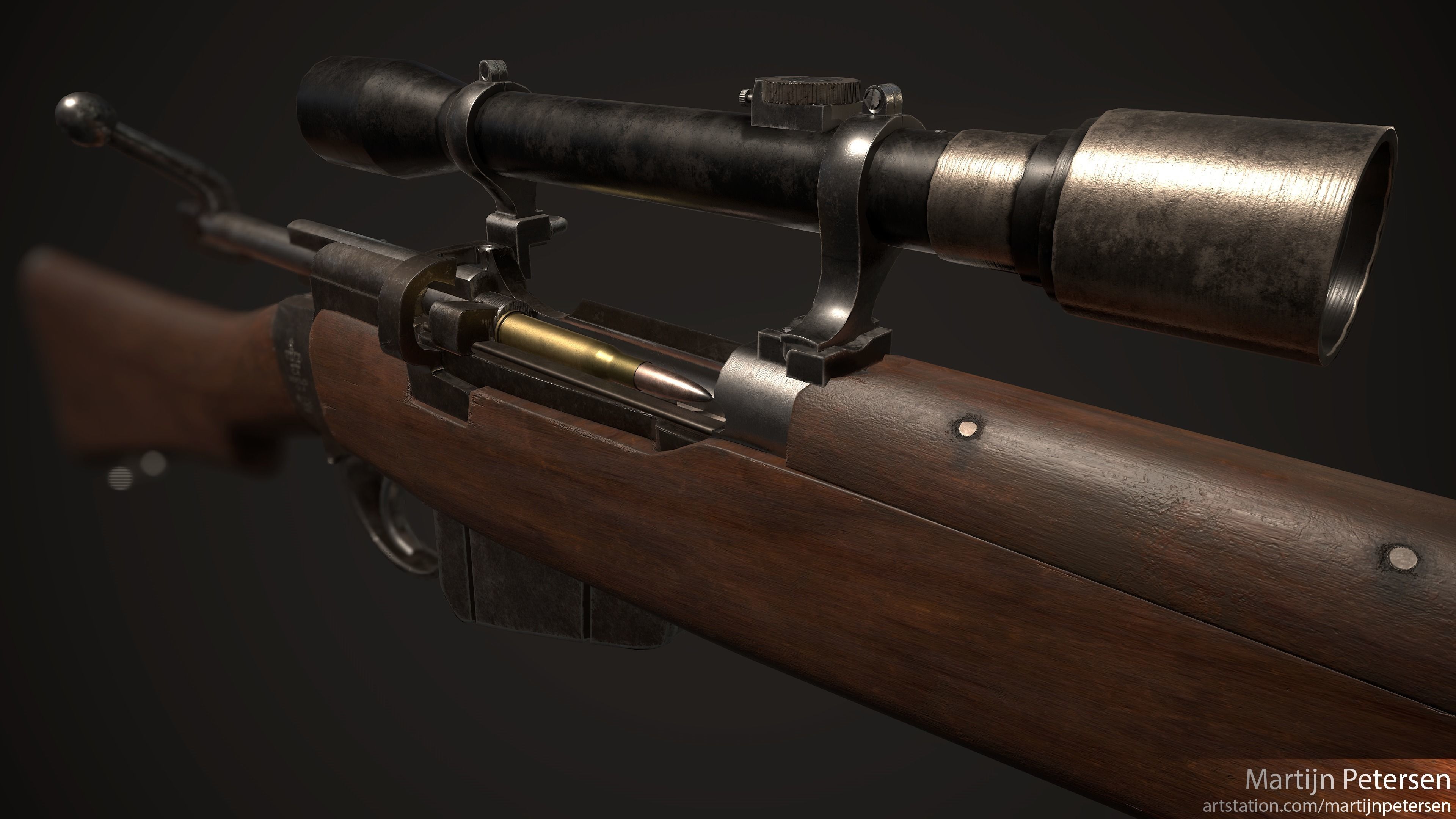 3D model Lee Enfield SMLE mk3 no1 Scope attachment VR / AR / low-poly ...