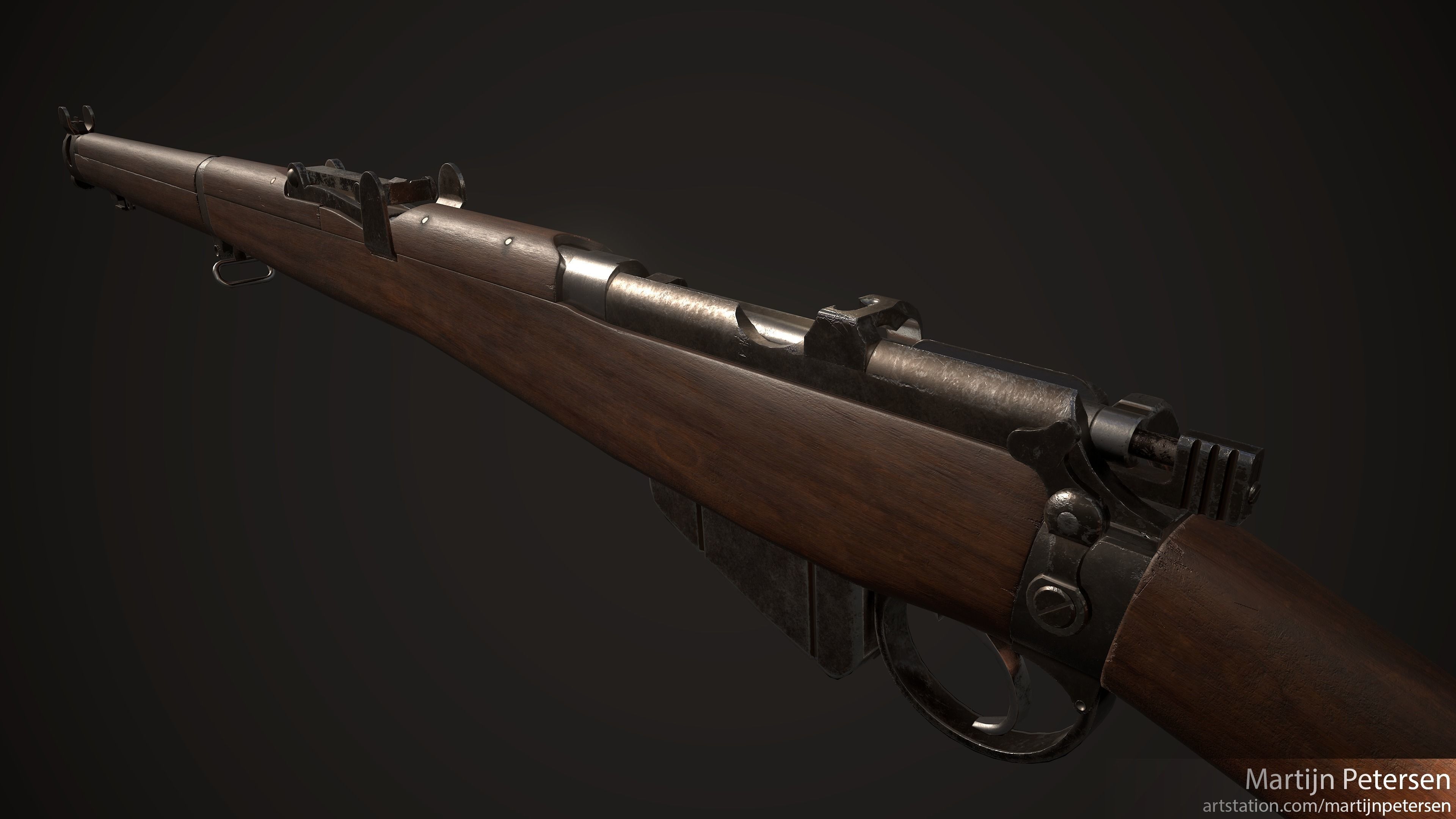 3D model Lee Enfield SMLE mk3 no1 Scope attachment VR / AR / low-poly ...