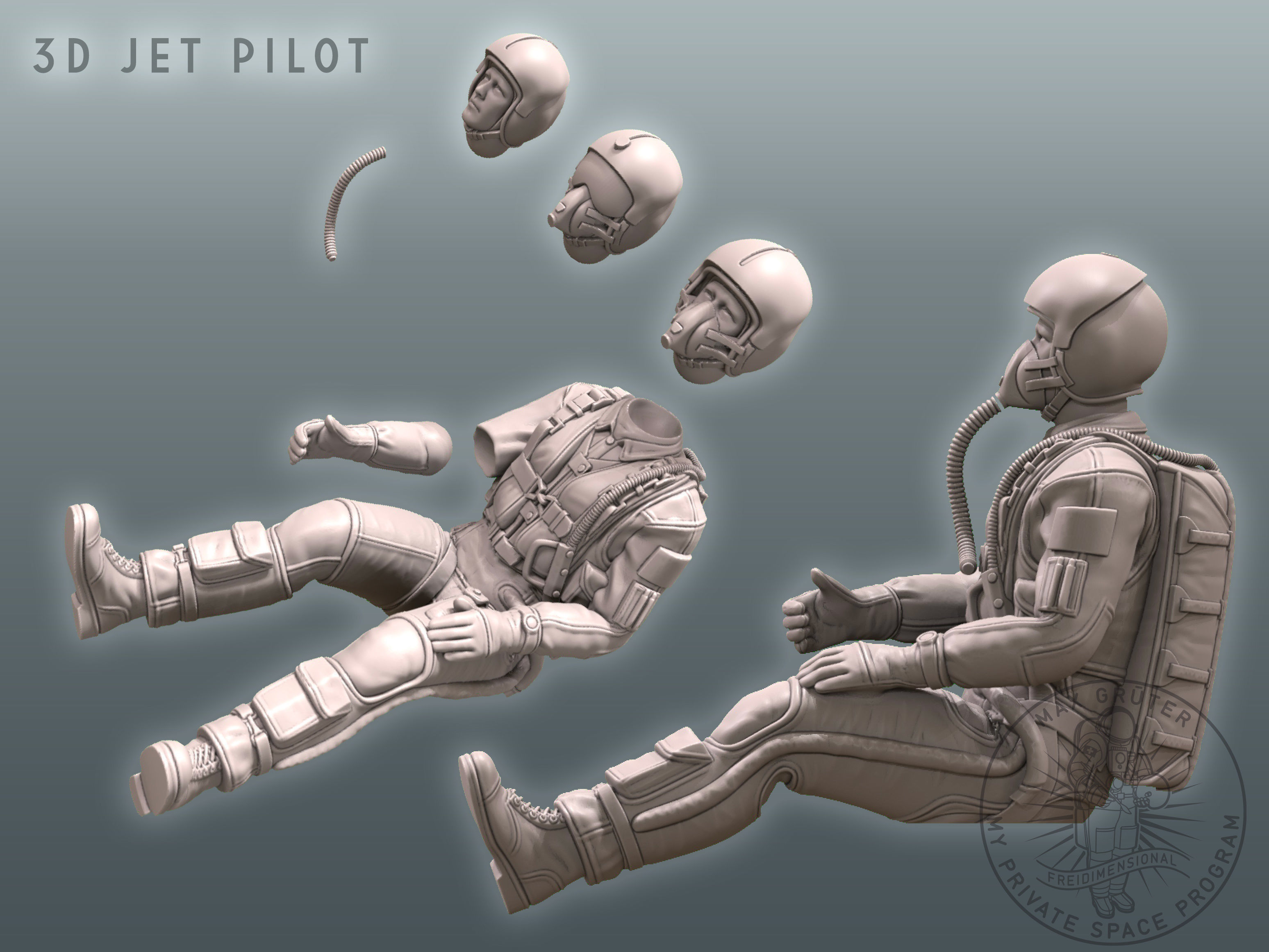 3D Jet Pilot 3D model 3D printable | CGTrader