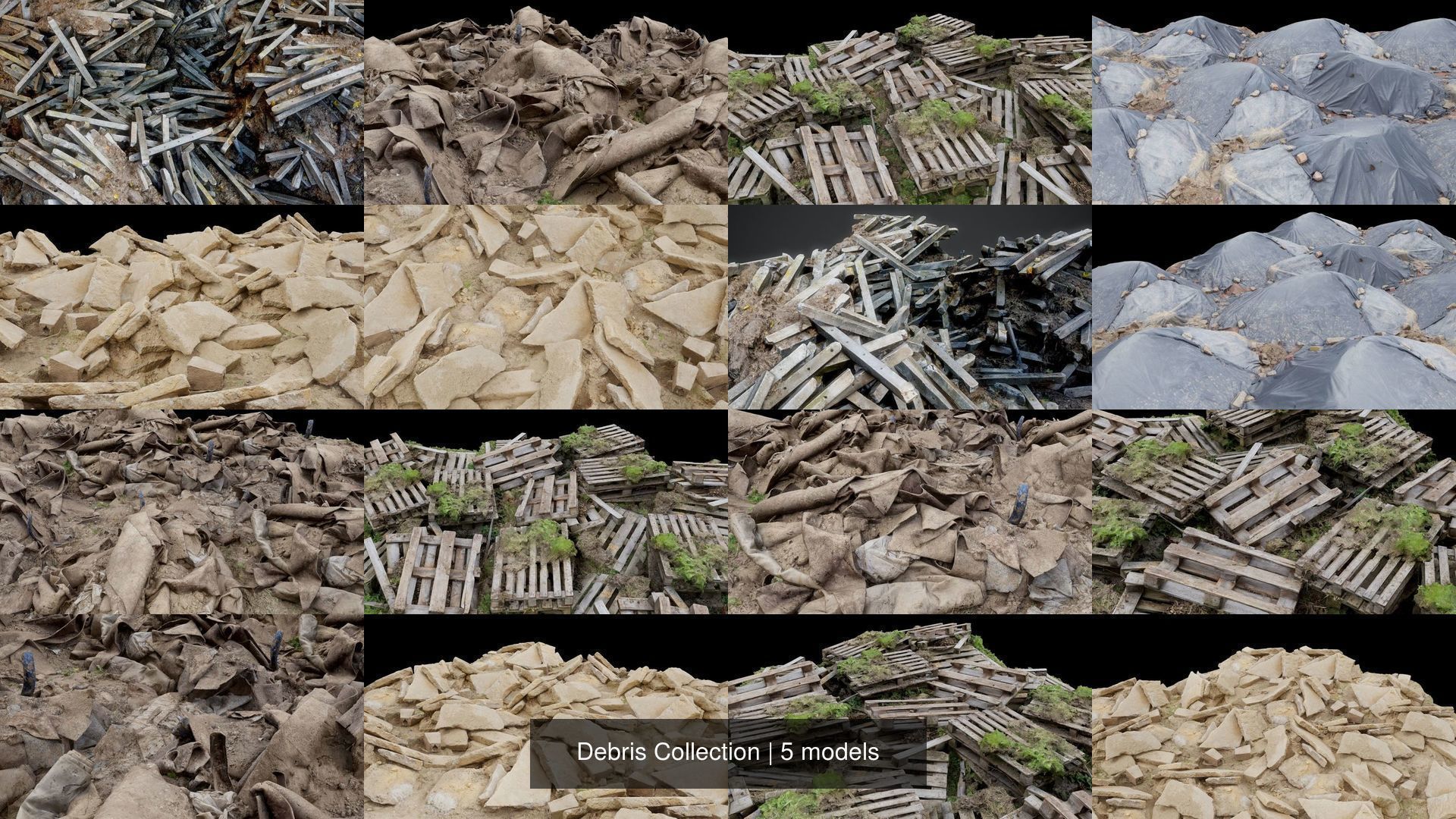 Debris Collection sand and gravel texture pack VR / AR / low-poly ...