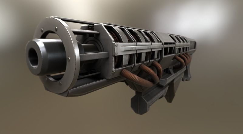 Railgun Prototype free VR / AR / low-poly 3D model | CGTrader