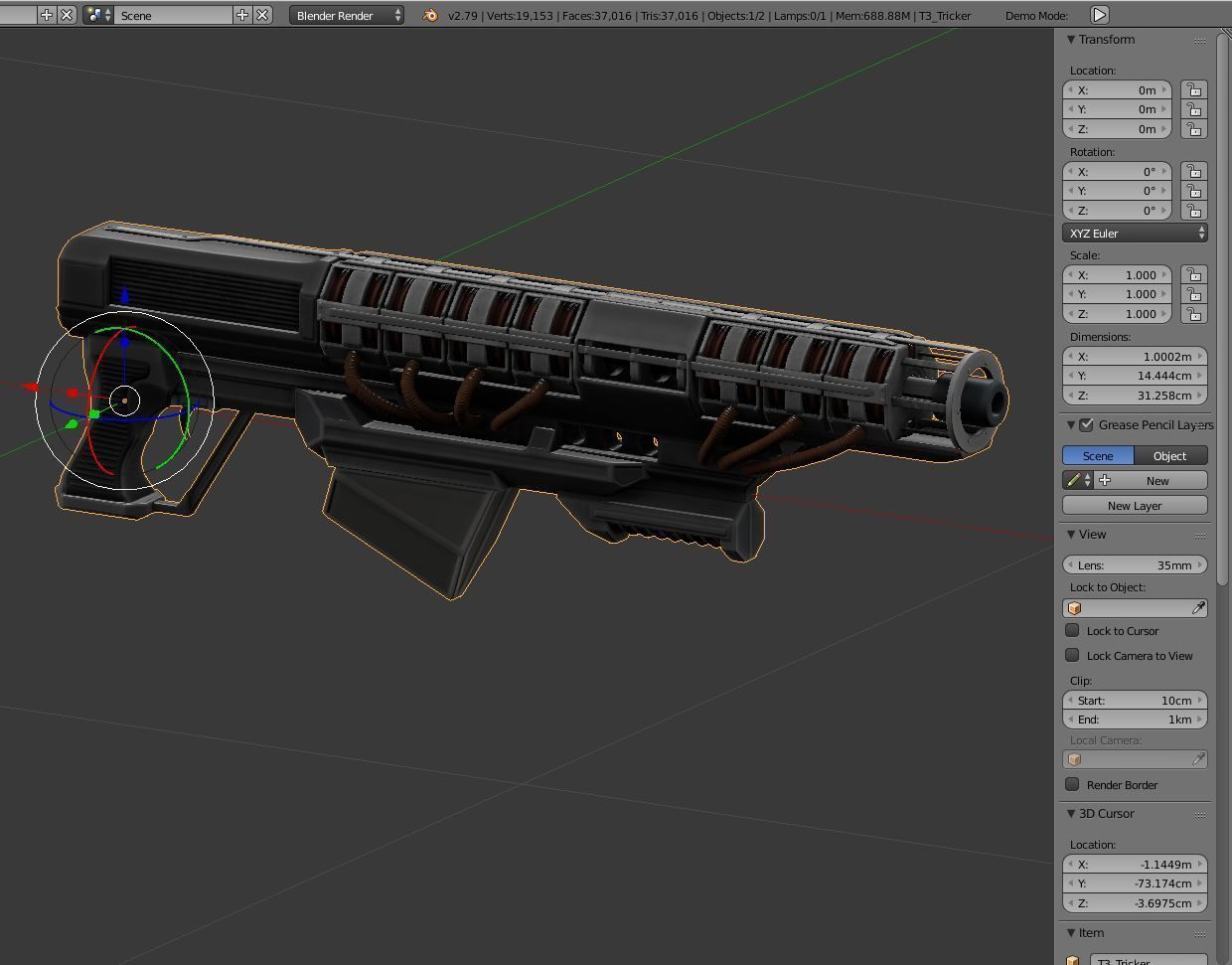 Railgun Prototype free VR / AR / low-poly 3D model | CGTrader