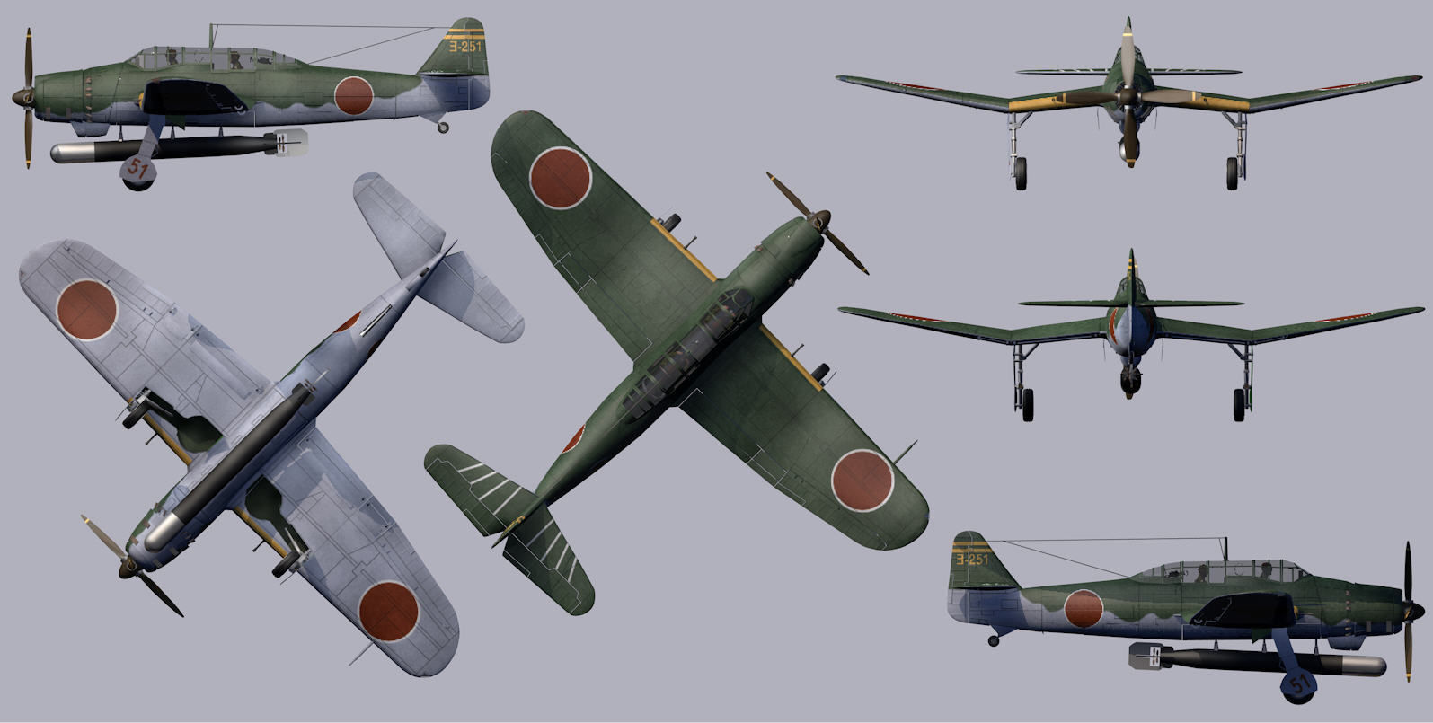 Aichi B7A2 Rjusei - aka Grace 3D model | CGTrader