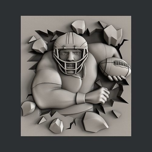 3d STL models for CNC or 3d printer american football 3D model 3D ...