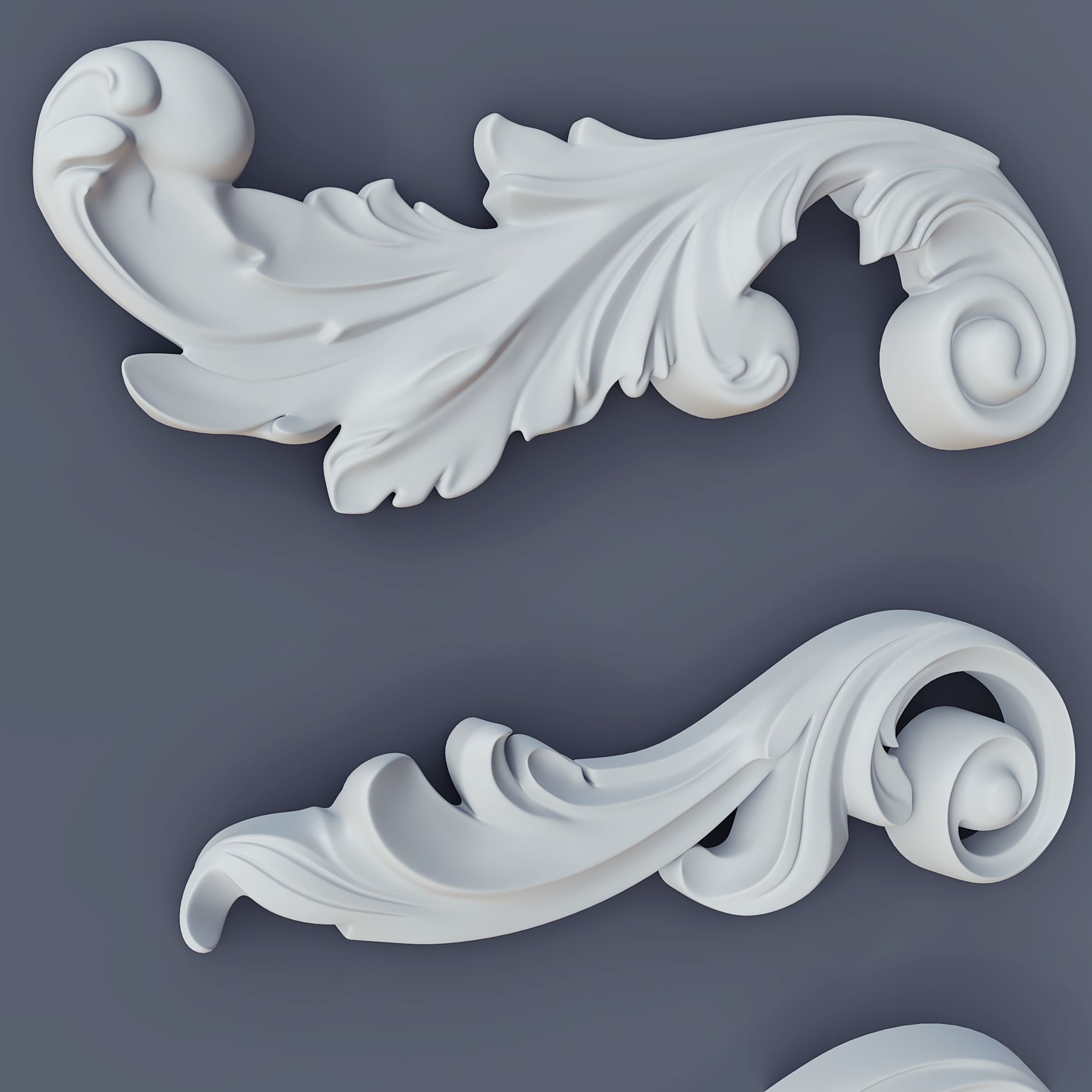 Baroque Volutes pack 2 3D model 3D printable | CGTrader