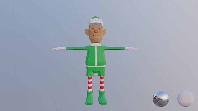 3D model Elf low poly christmas VR / AR / low-poly | CGTrader