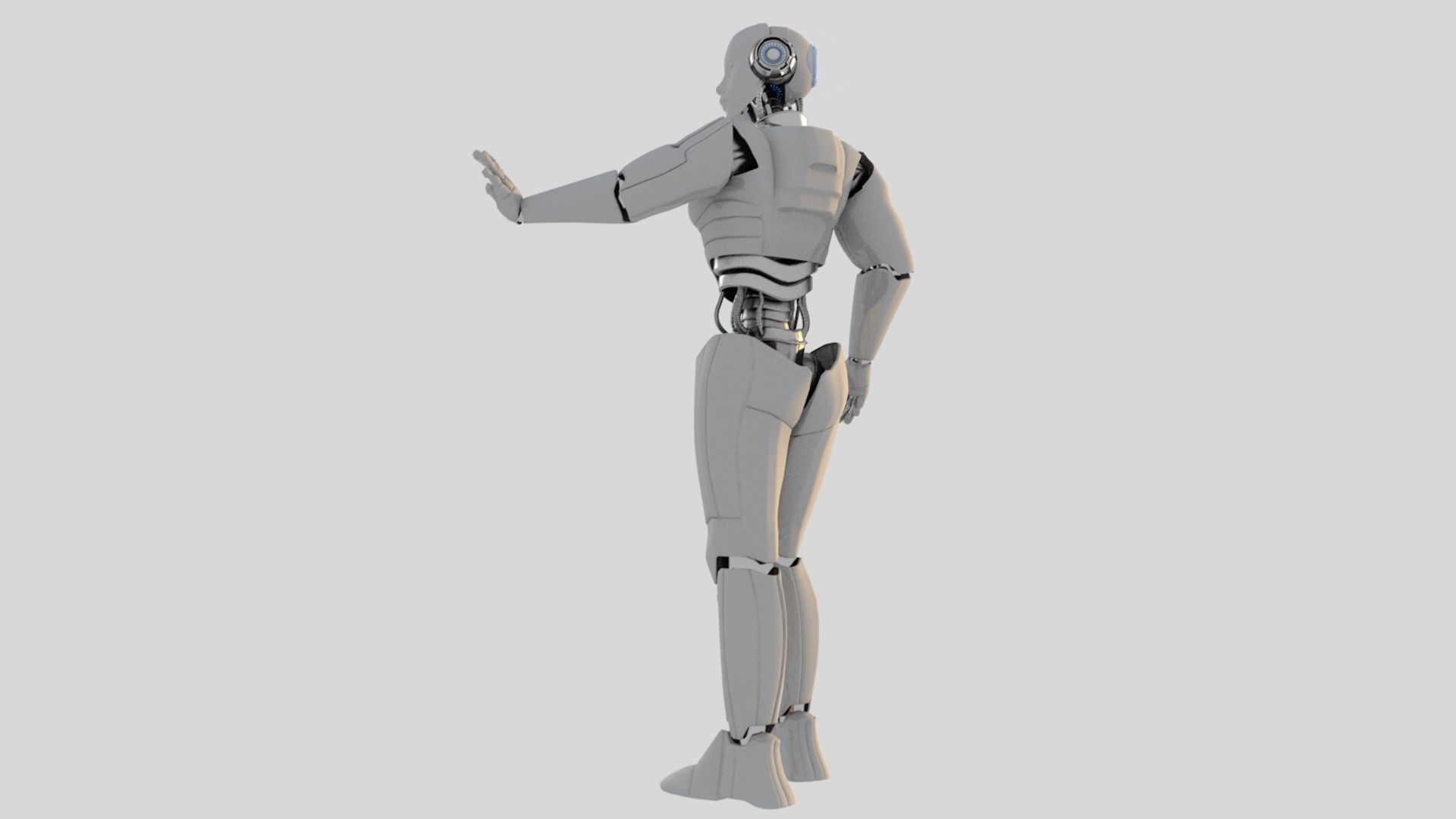 Cyborg white 3D model animated rigged | CGTrader