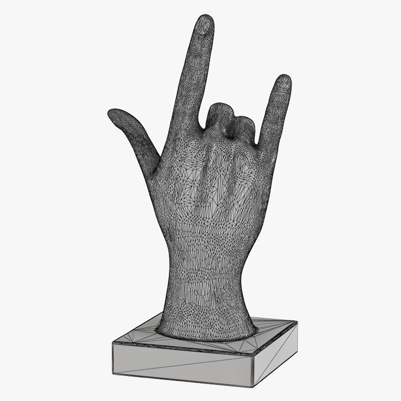 Figurine hand rock on table top 3D model | CGTrader