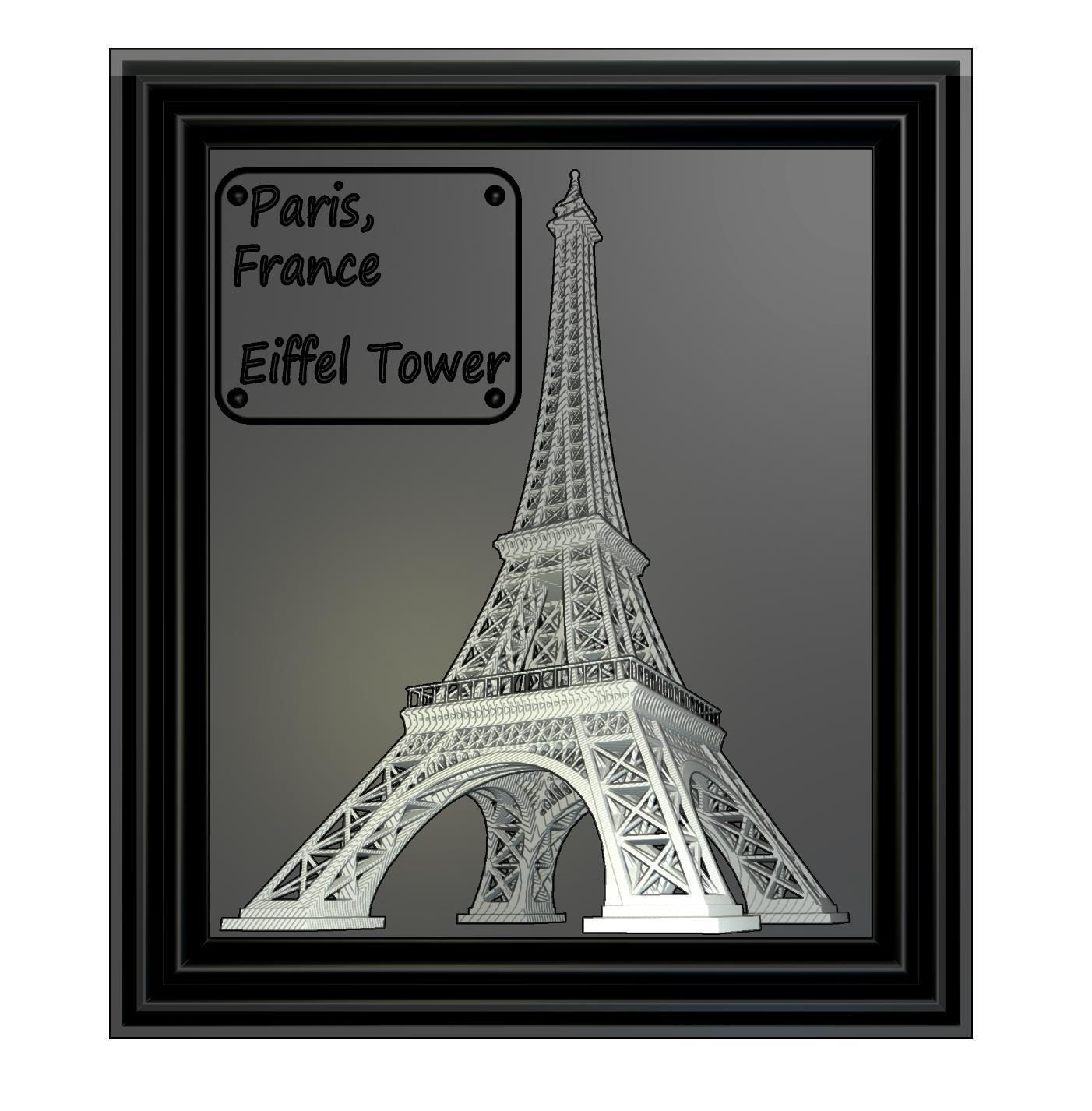 Eiffel Tower Panno STL File for CNC Relief engraving 3D model | CGTrader