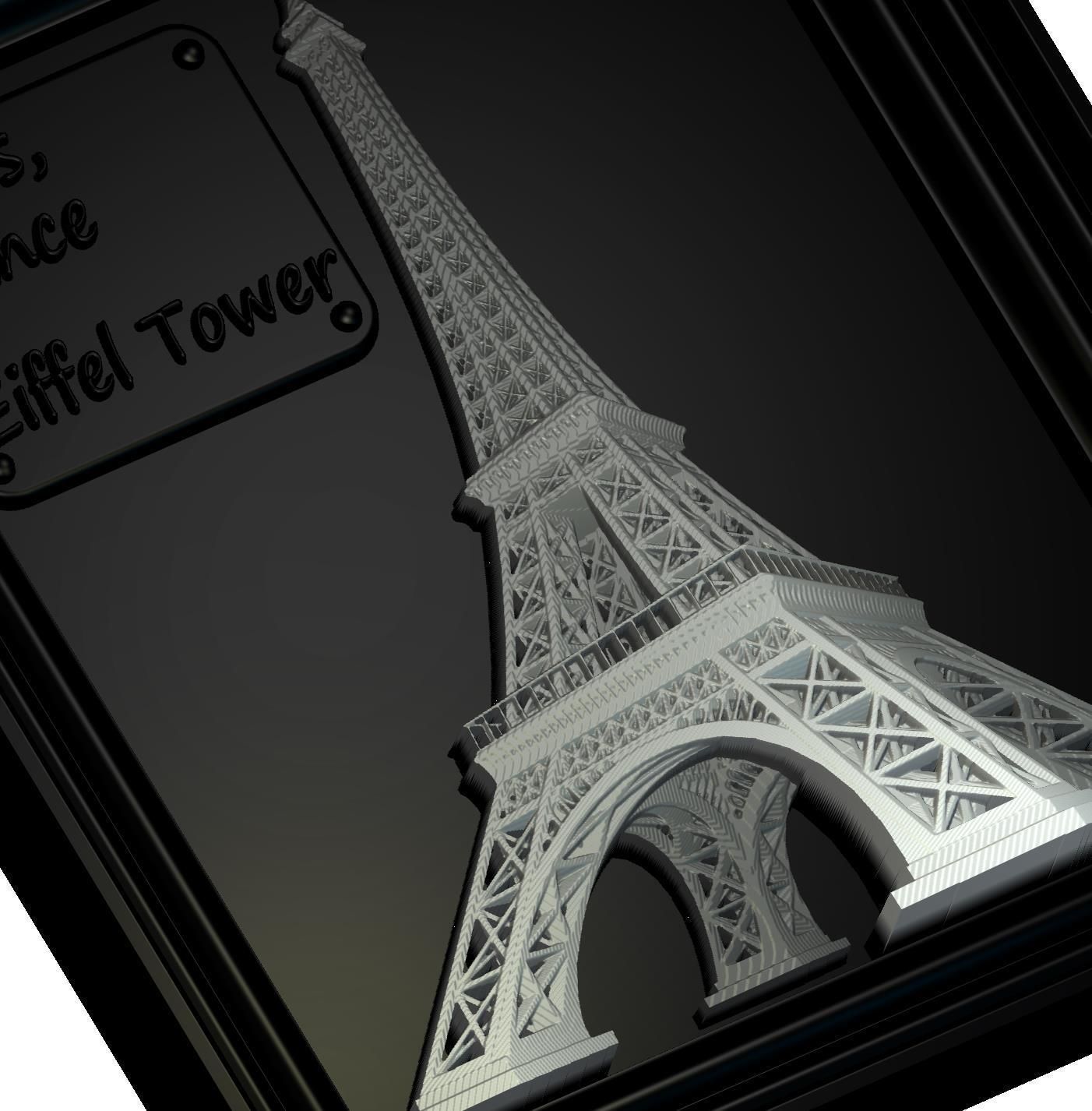 Eiffel Tower Panno STL File for CNC Relief engraving 3D model | CGTrader