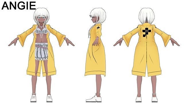 3D model Angie Yonaga low poly VR / AR / low-poly rigged | CGTrader