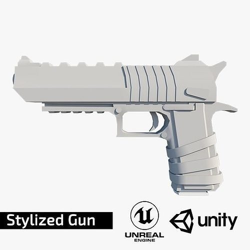 Stylized Gun free VR / AR / low-poly 3D model | CGTrader