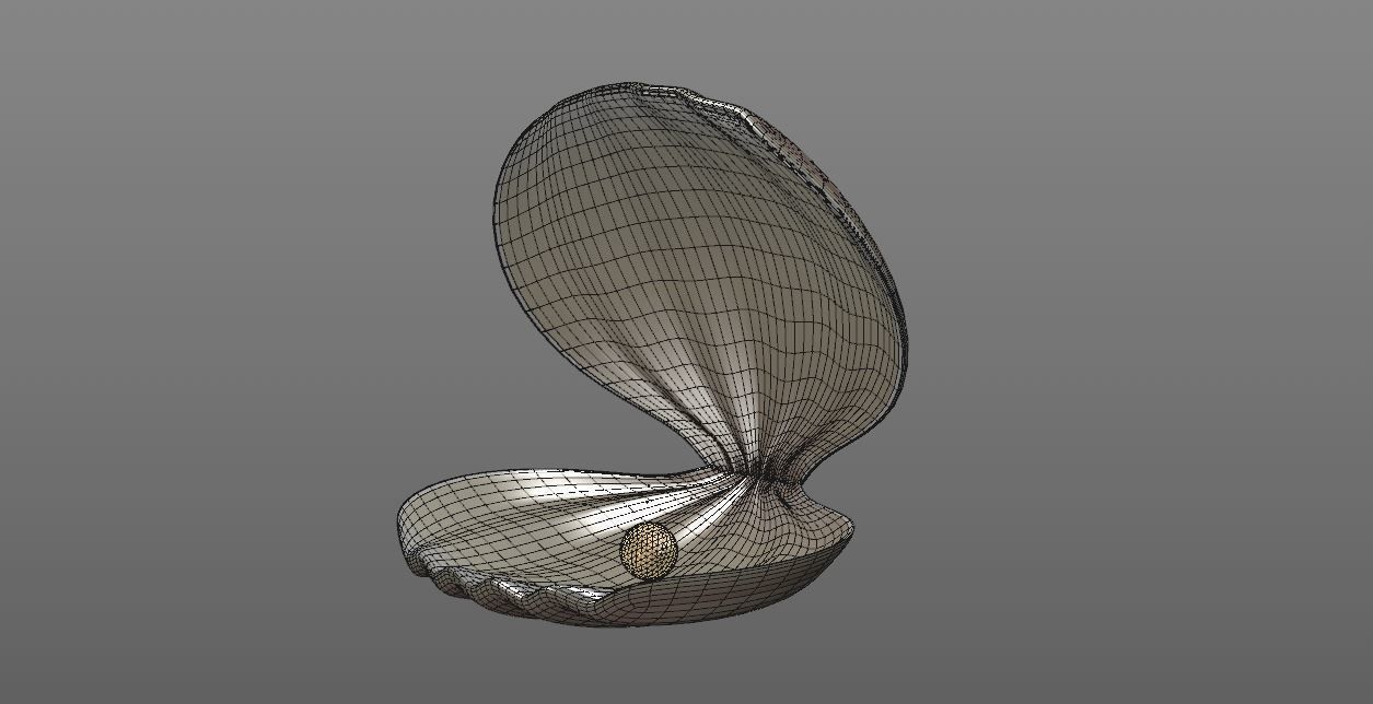 3D model Clamshell with a Pearl VR / AR / low-poly | CGTrader