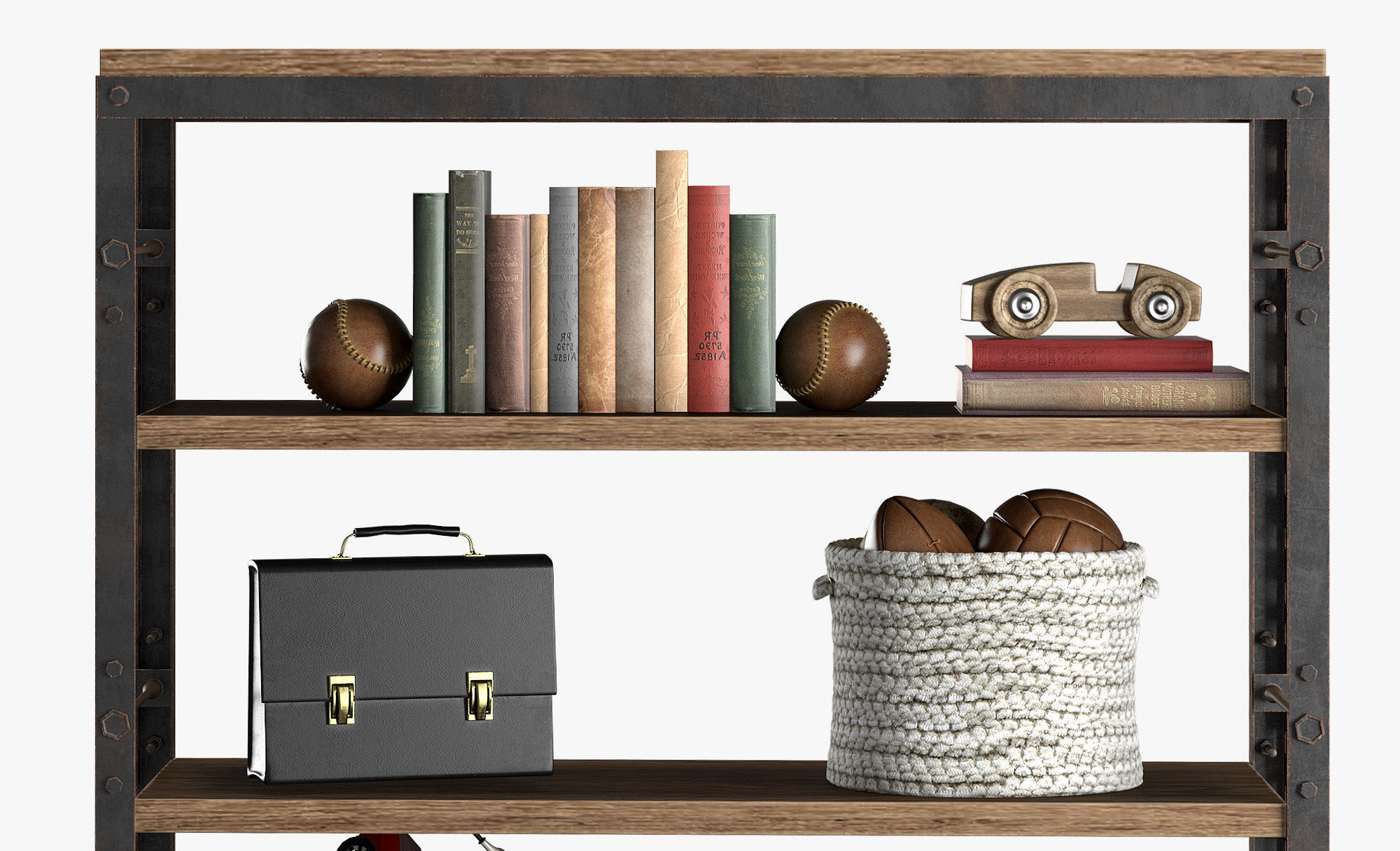 French Library Low Shelving 3D model | CGTrader