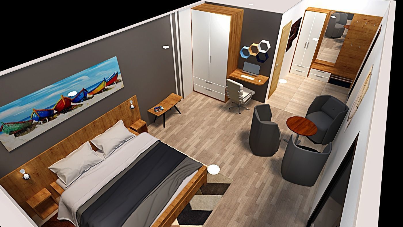 3D model mobile hotel room mobile home tiny house vacation house VR ...
