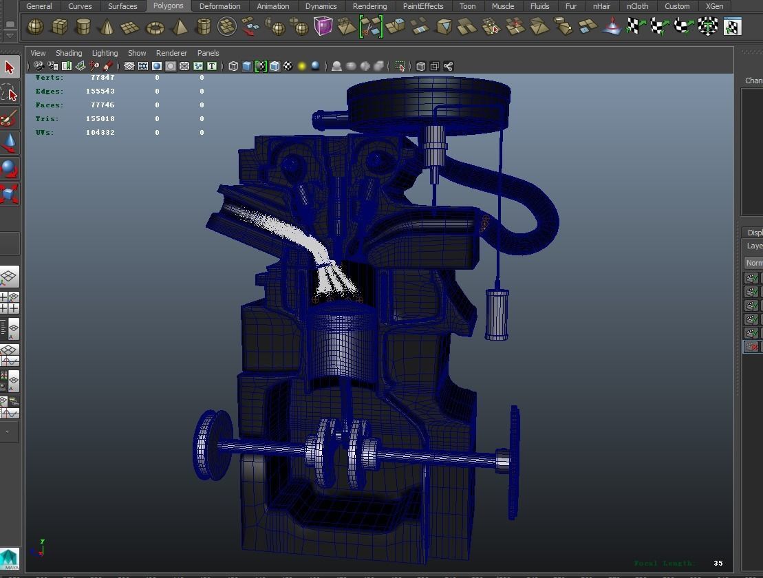 Engine Inline Four-Cylinder Gasoline Engine 3D model animated | CGTrader