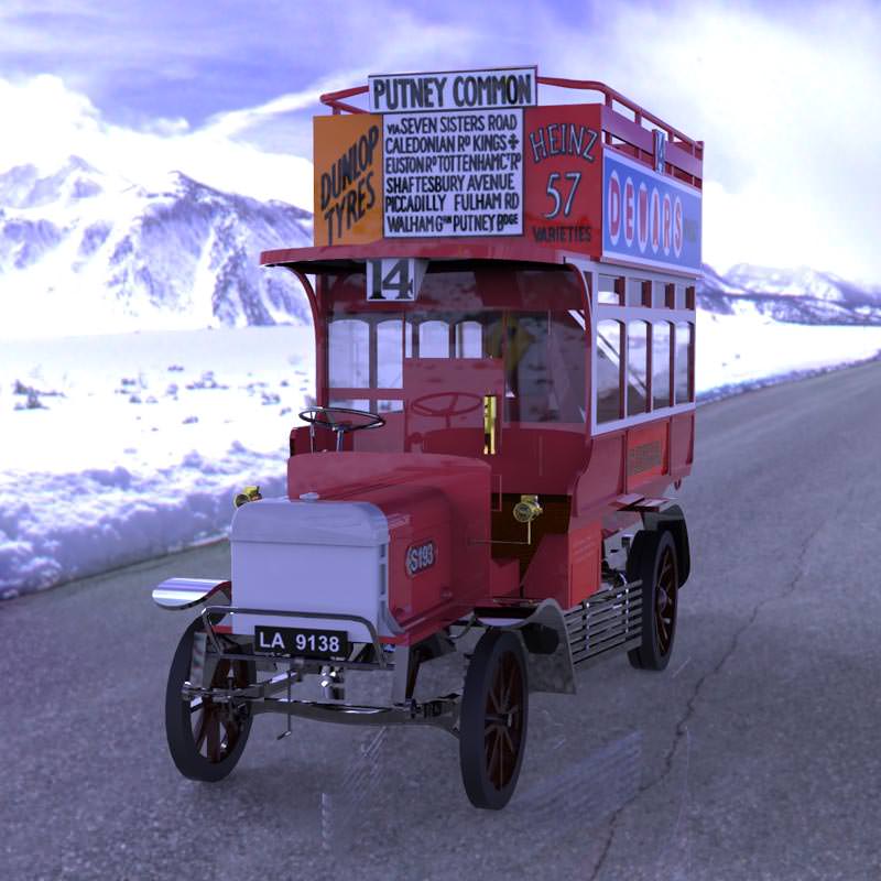 1910 B Type Bus Studio Max 3D model | CGTrader