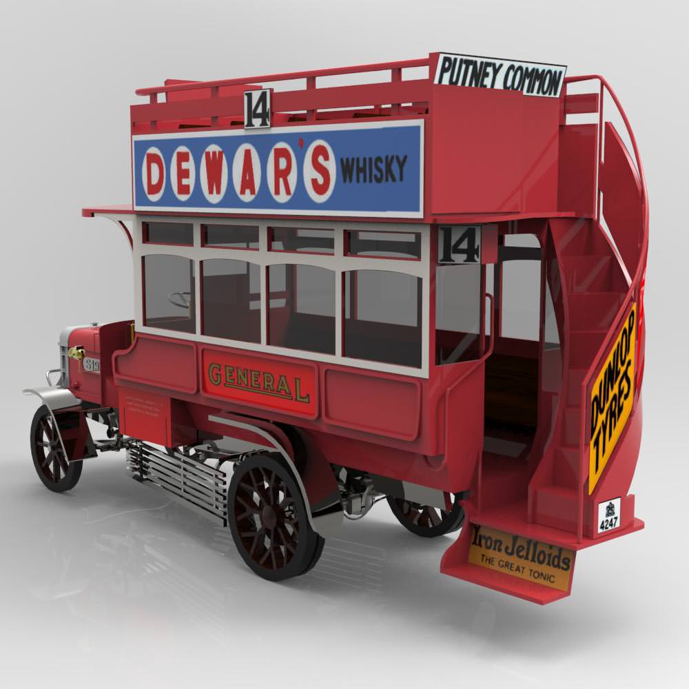 1910 B Type Bus Studio Max 3D model | CGTrader
