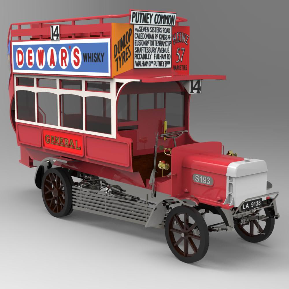 1910 B Type Bus Studio Max 3D model | CGTrader