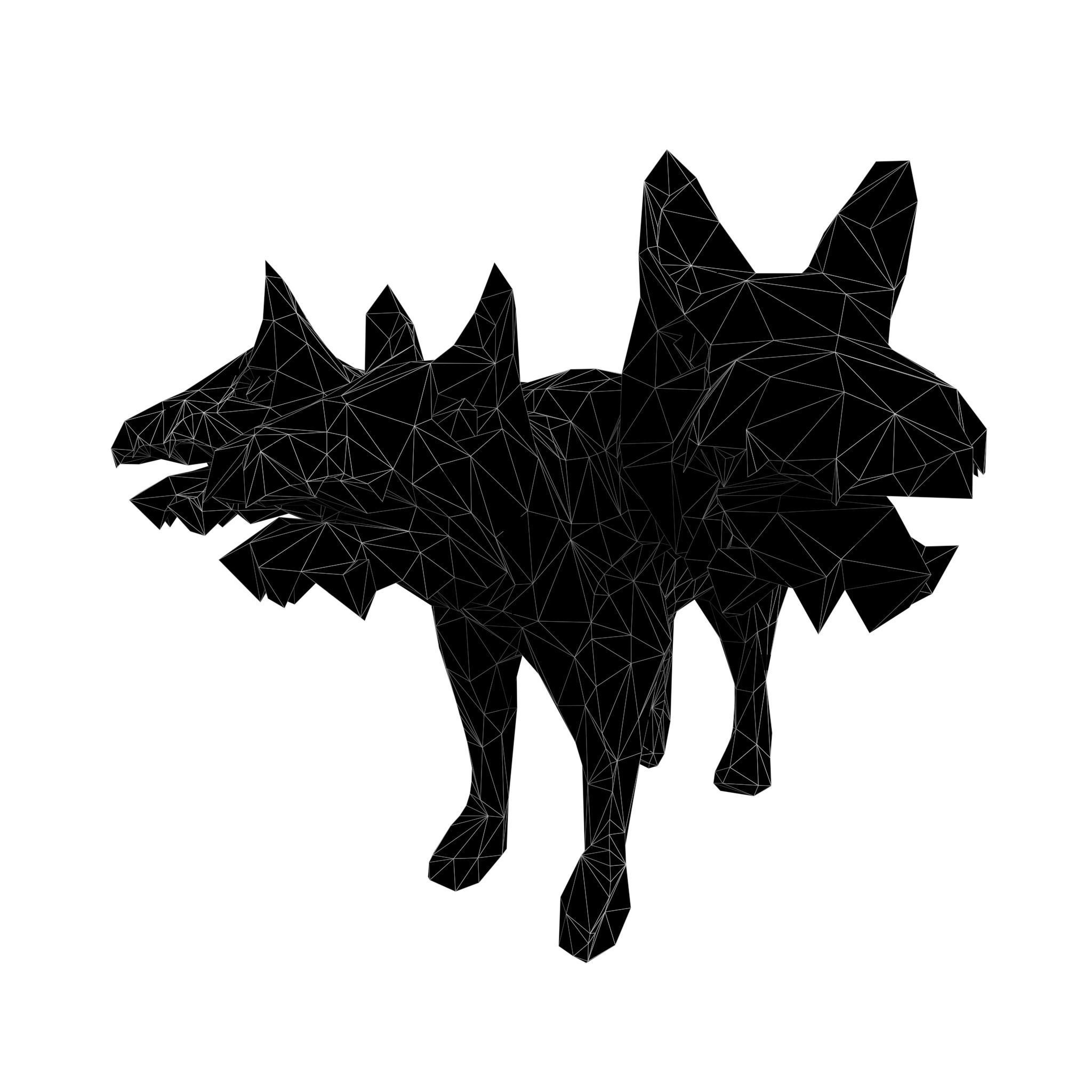3D model Lowpoly Cerberus paper sculpture of boar VR / AR / low-poly ...