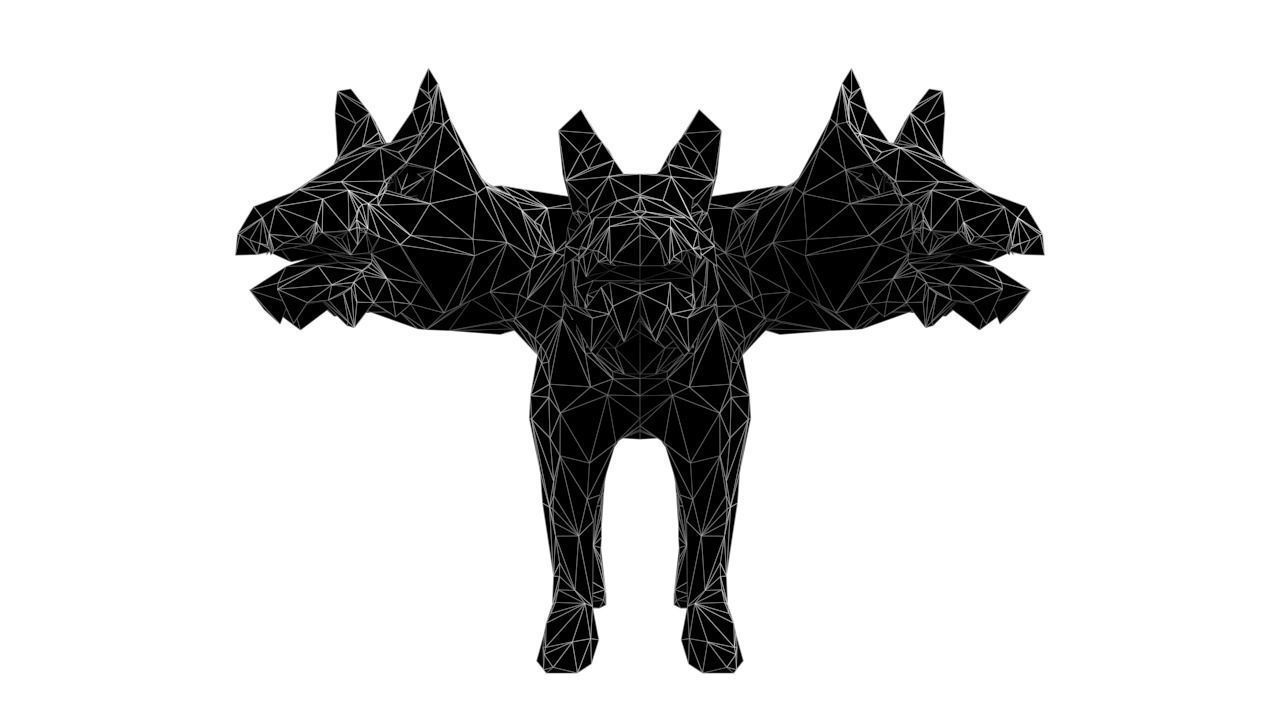 3D model Lowpoly Cerberus paper sculpture of boar VR / AR / low-poly ...