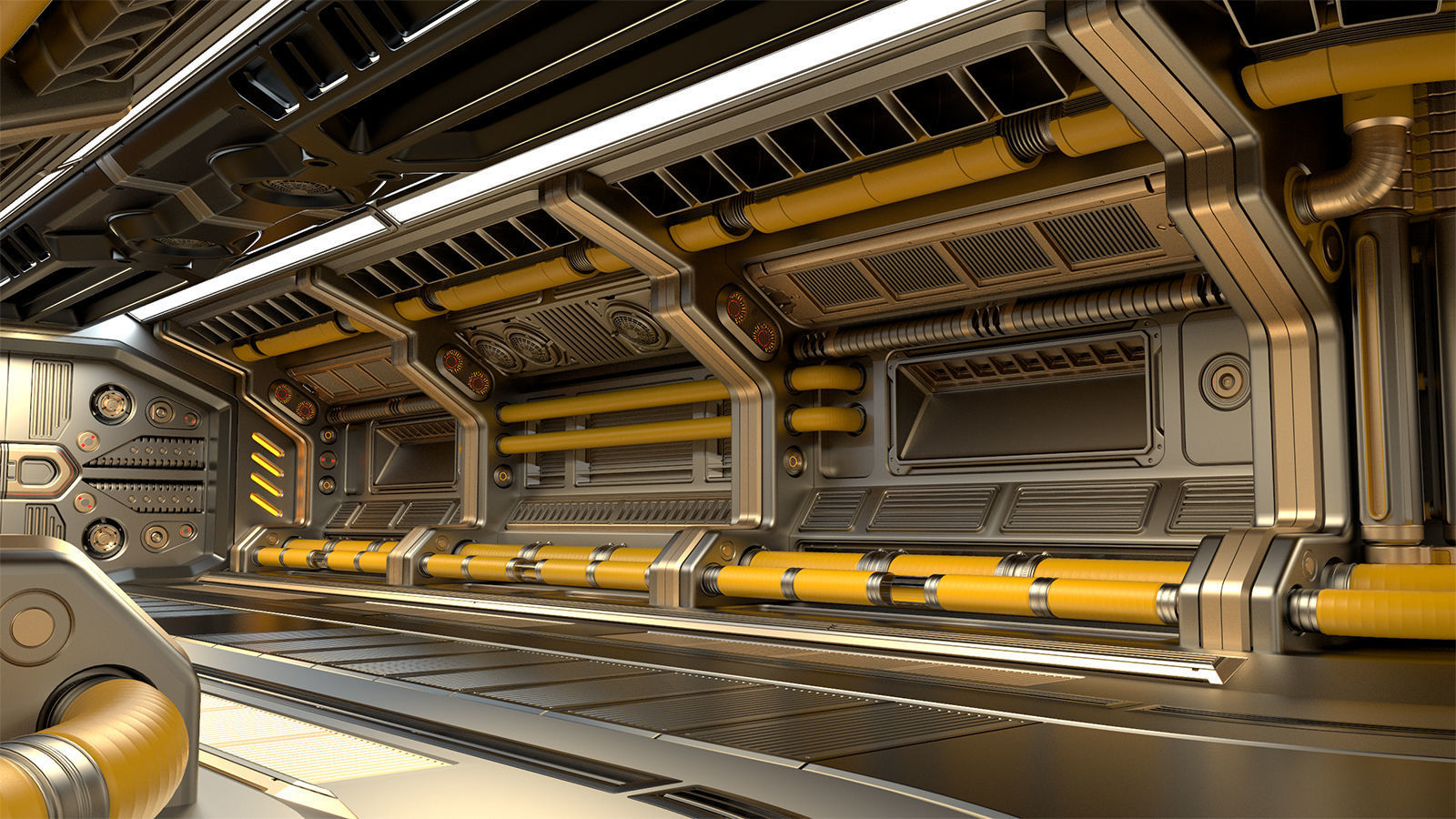 Sci Fi Modular Corridor ADVANCED EDITION 3D model | CGTrader