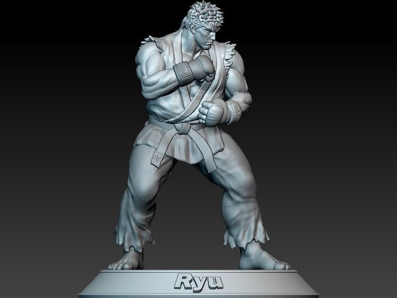 Street Fighter Ryu - Fight stance pose 3D model 3D printable | CGTrader