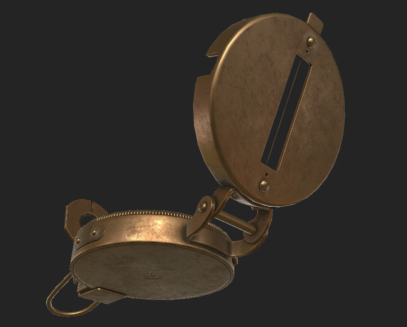 3D model Low Poly Old Metal Compass VR / AR / low-poly | CGTrader