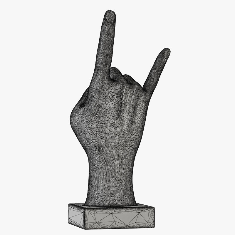Figurine hand rock on table top 2 3D model | CGTrader