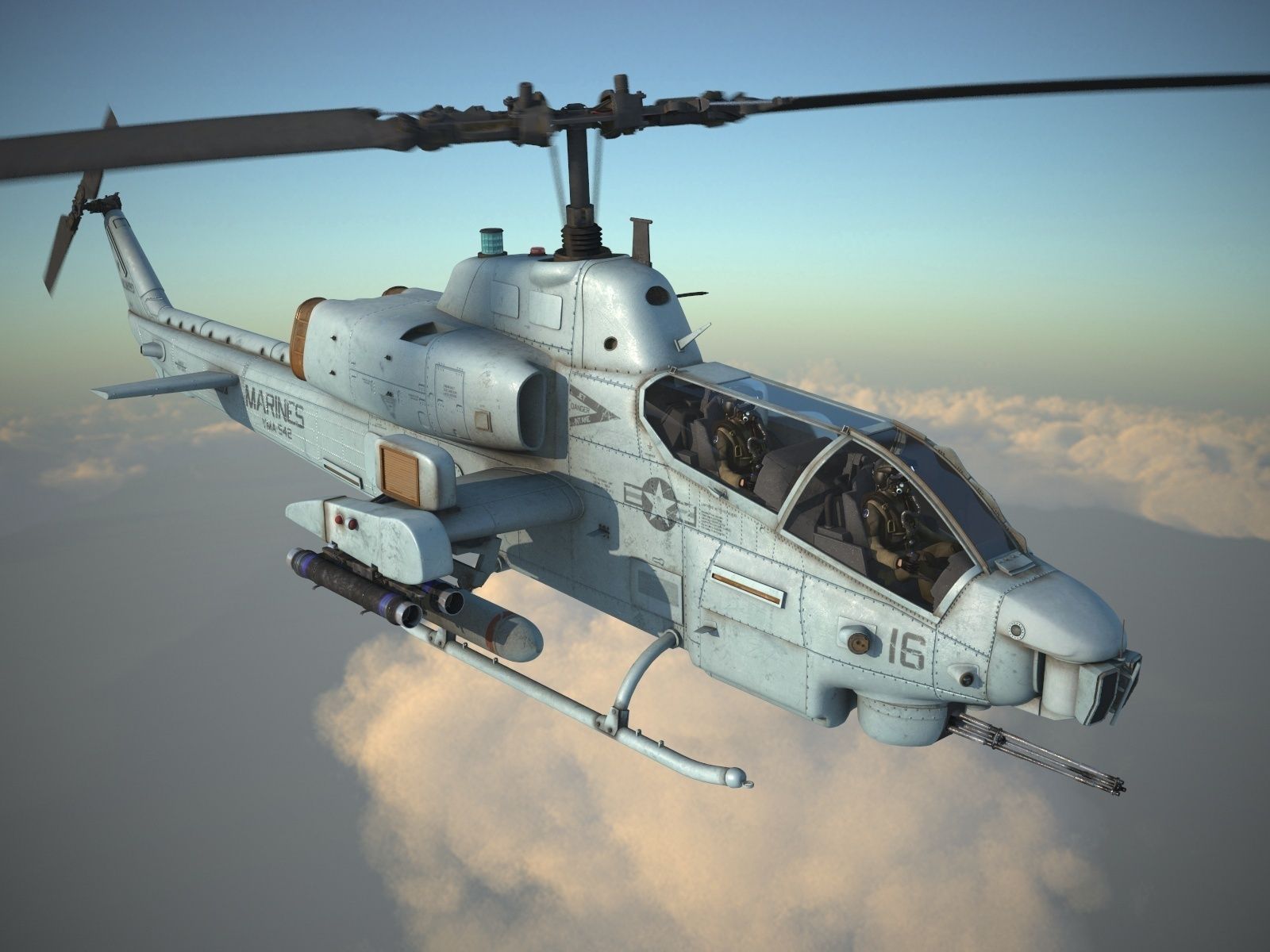 Bell AH-1W Super Cobra 3D Model MAX OBJ 3DS FBX C4D LWO LW LWS ...