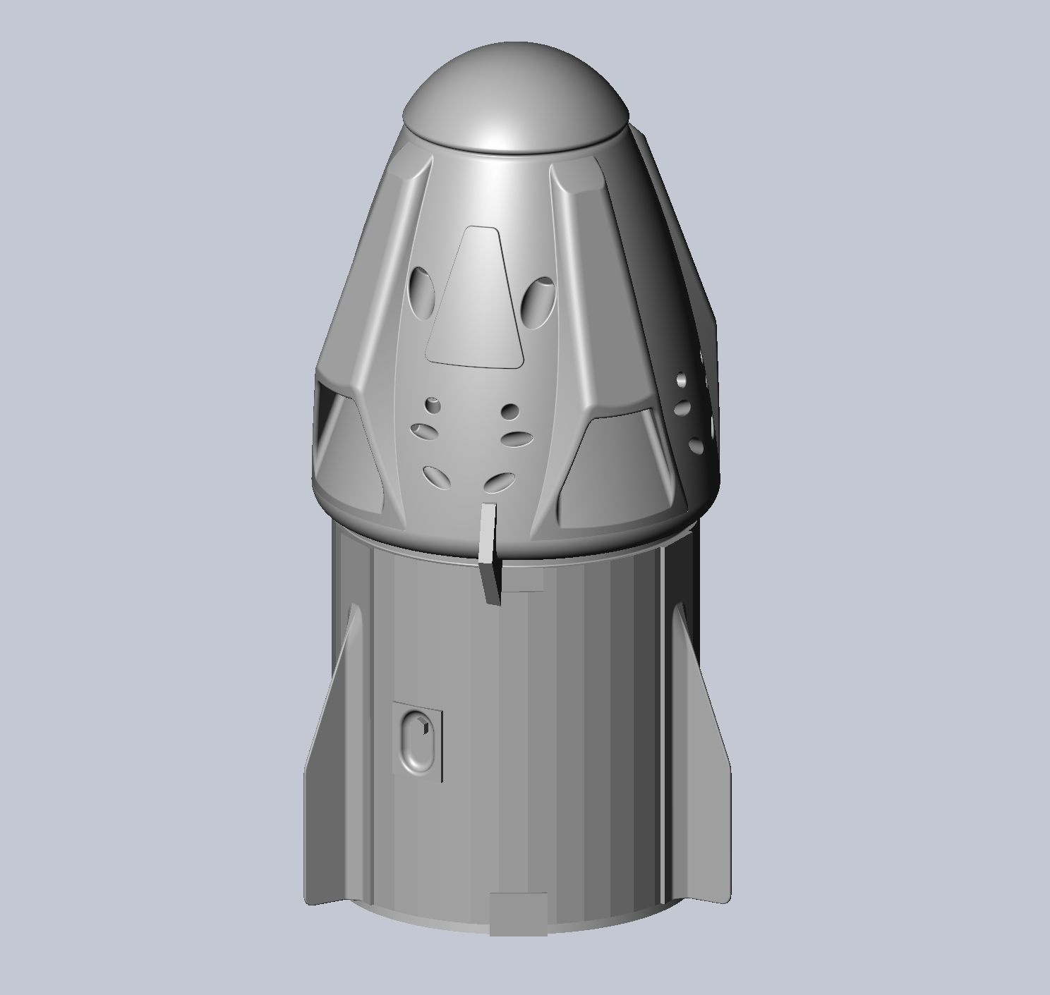 Space-X Dragon 2 Spacecraft Simple Printable Model 3D model 3D ...