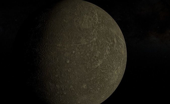 Mercury ball in night sky 3D model animated | CGTrader