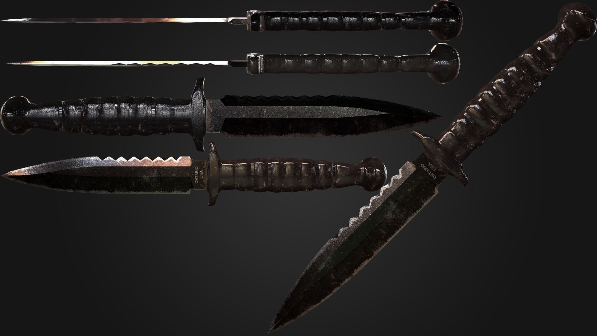 3D model Knife Ontario SP15 LSA VR / AR / low-poly | CGTrader