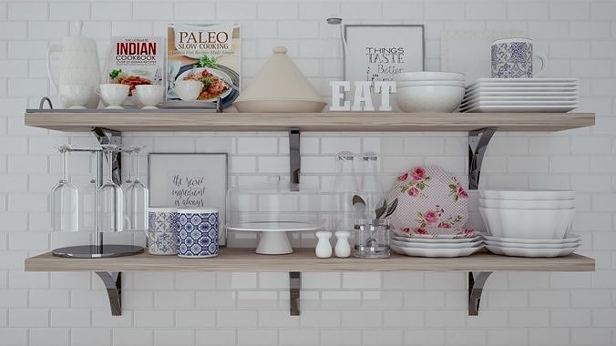 shelf kitchen free 3D model | CGTrader