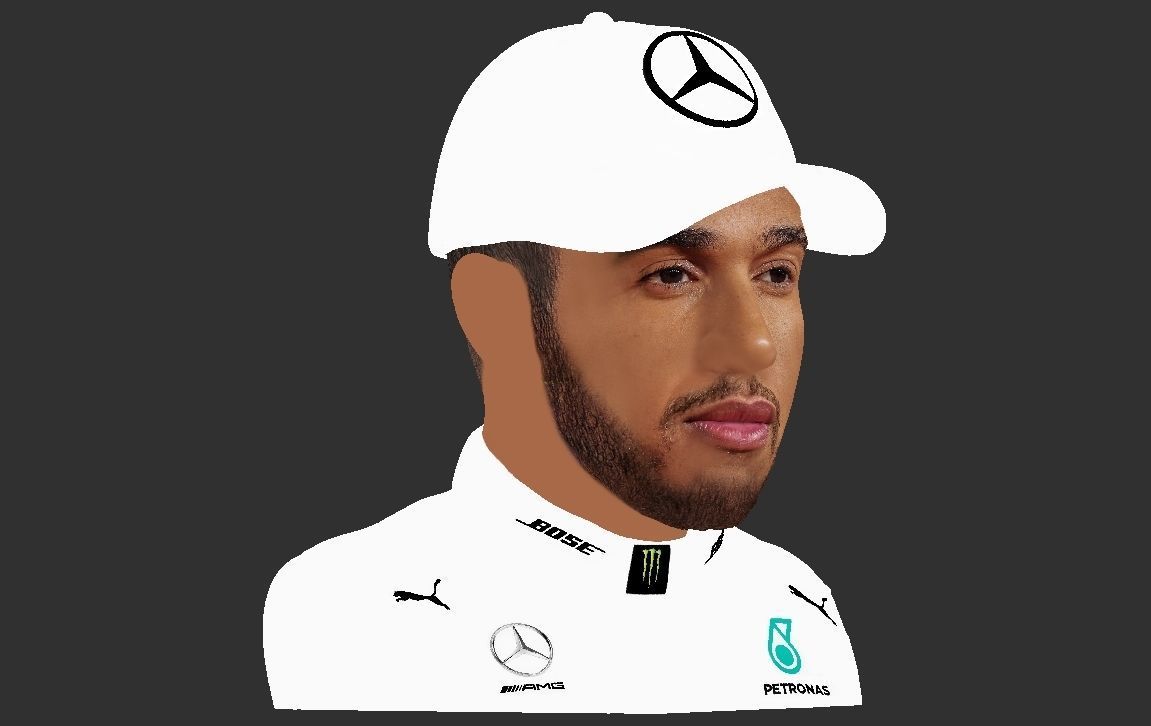 Lewis Hamilton bust ready for full color 3D printing 3D model 3D ...