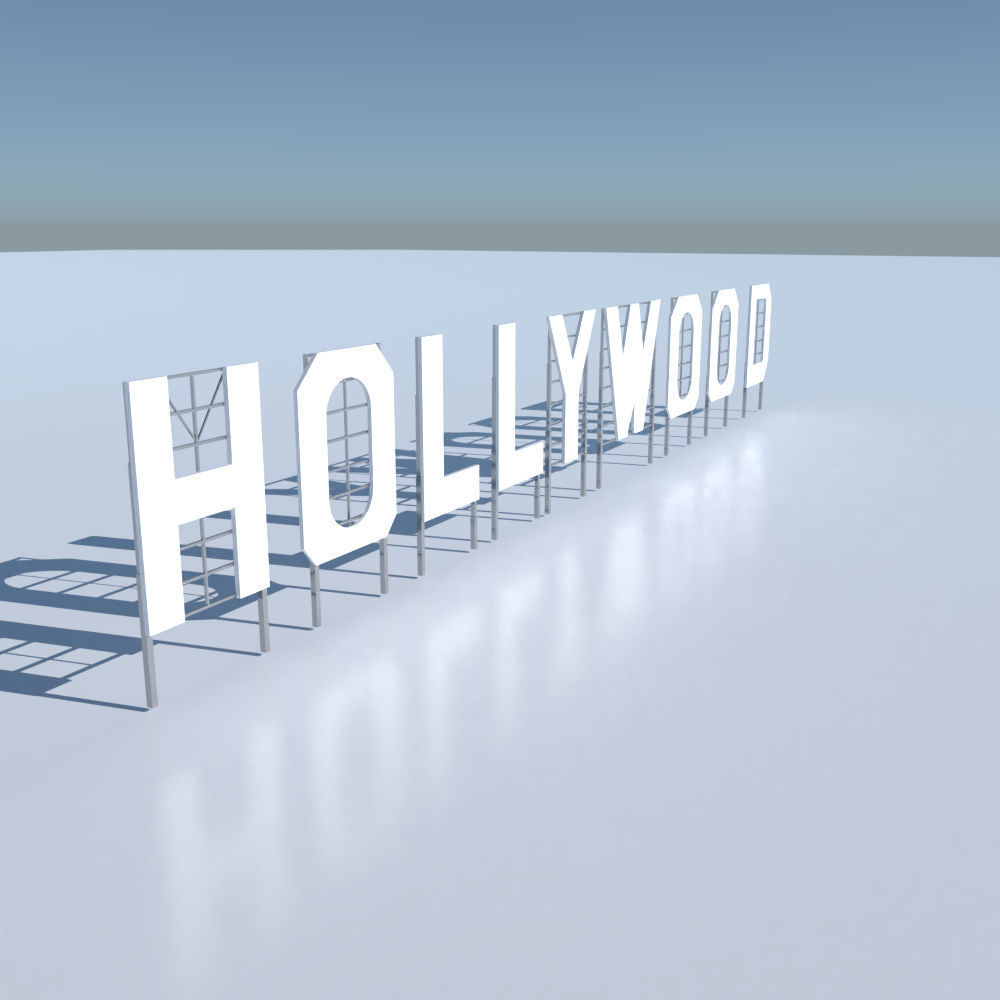 3D model 3D Hollywood Sign Low poly VR / AR / low-poly | CGTrader