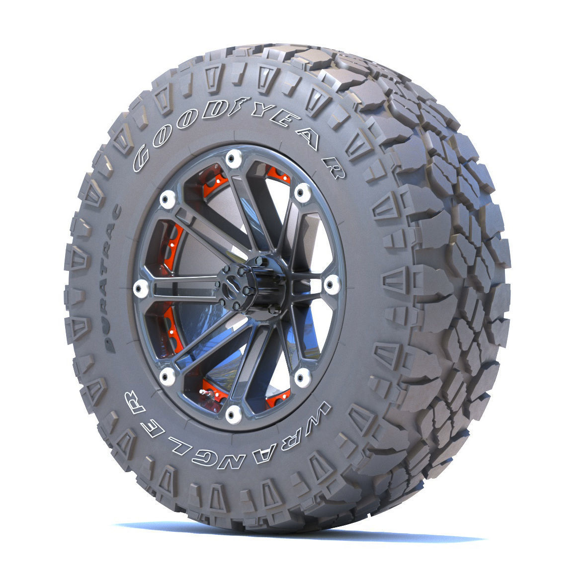 Tire Goodyear wrangler and rim 3D model 3D model | CGTrader