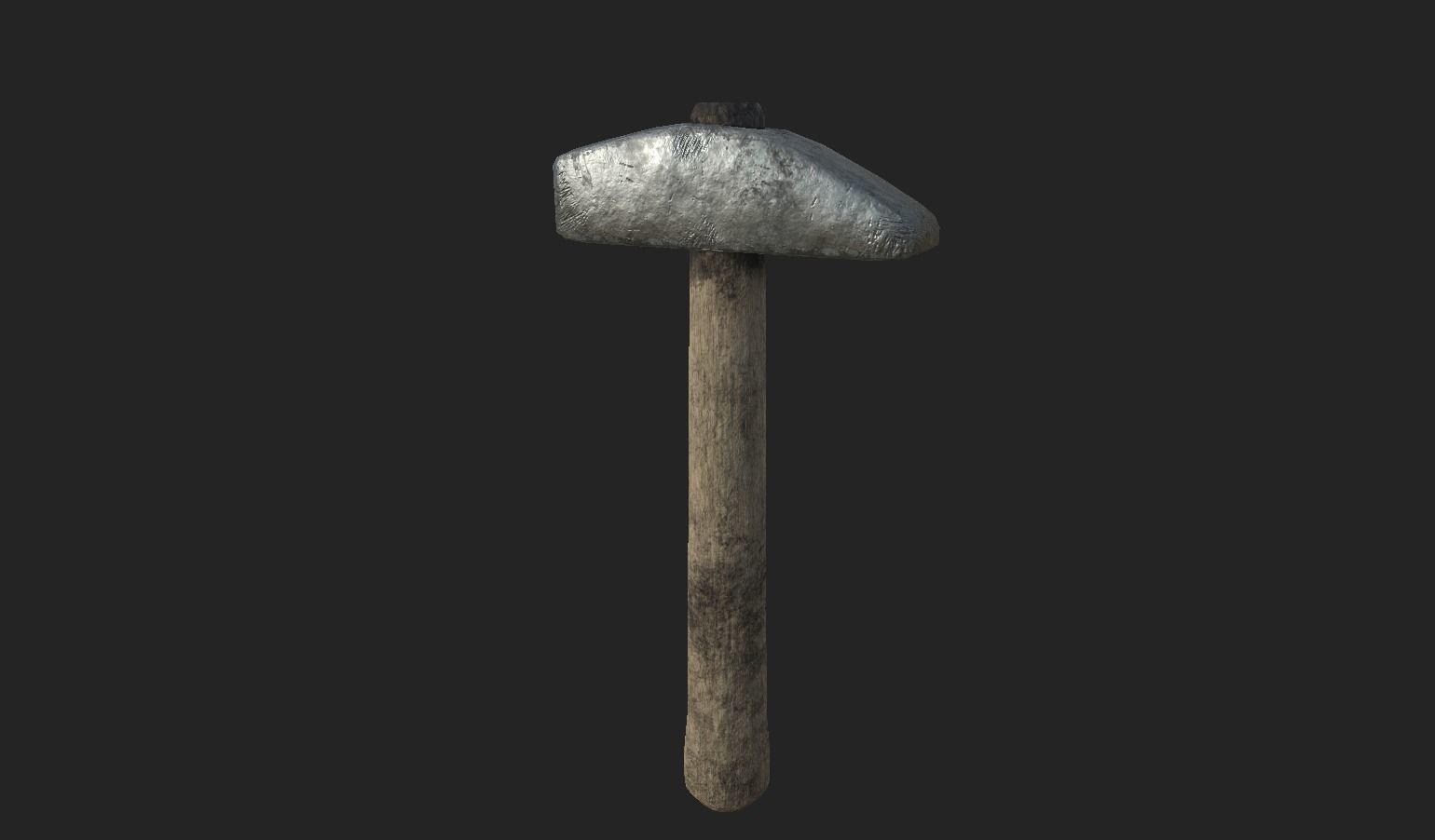 3D model Low-poly ready-to-game blacksmith hammer VR / AR / low-poly ...