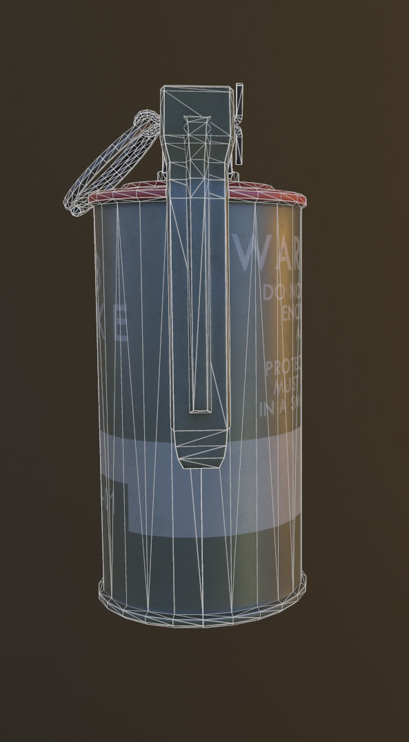 Red M18 Smoke Grenade USA PBR VR AR Games 3D model 3D model | CGTrader