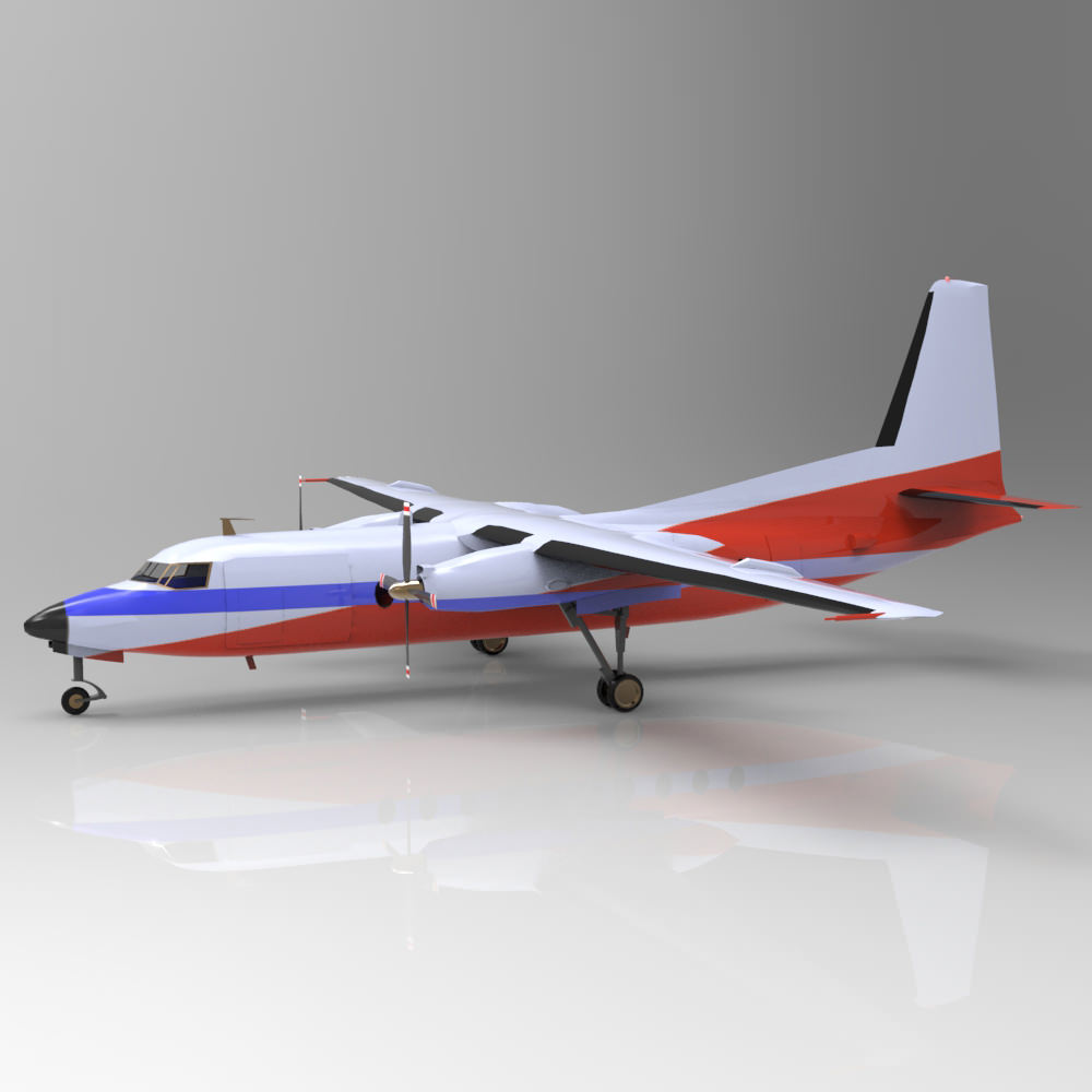 Fokker F27 3D model | CGTrader