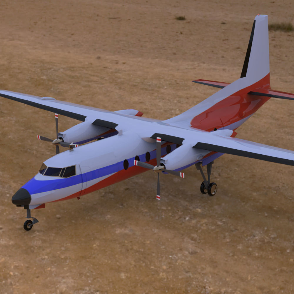 Fokker F27 3D model | CGTrader