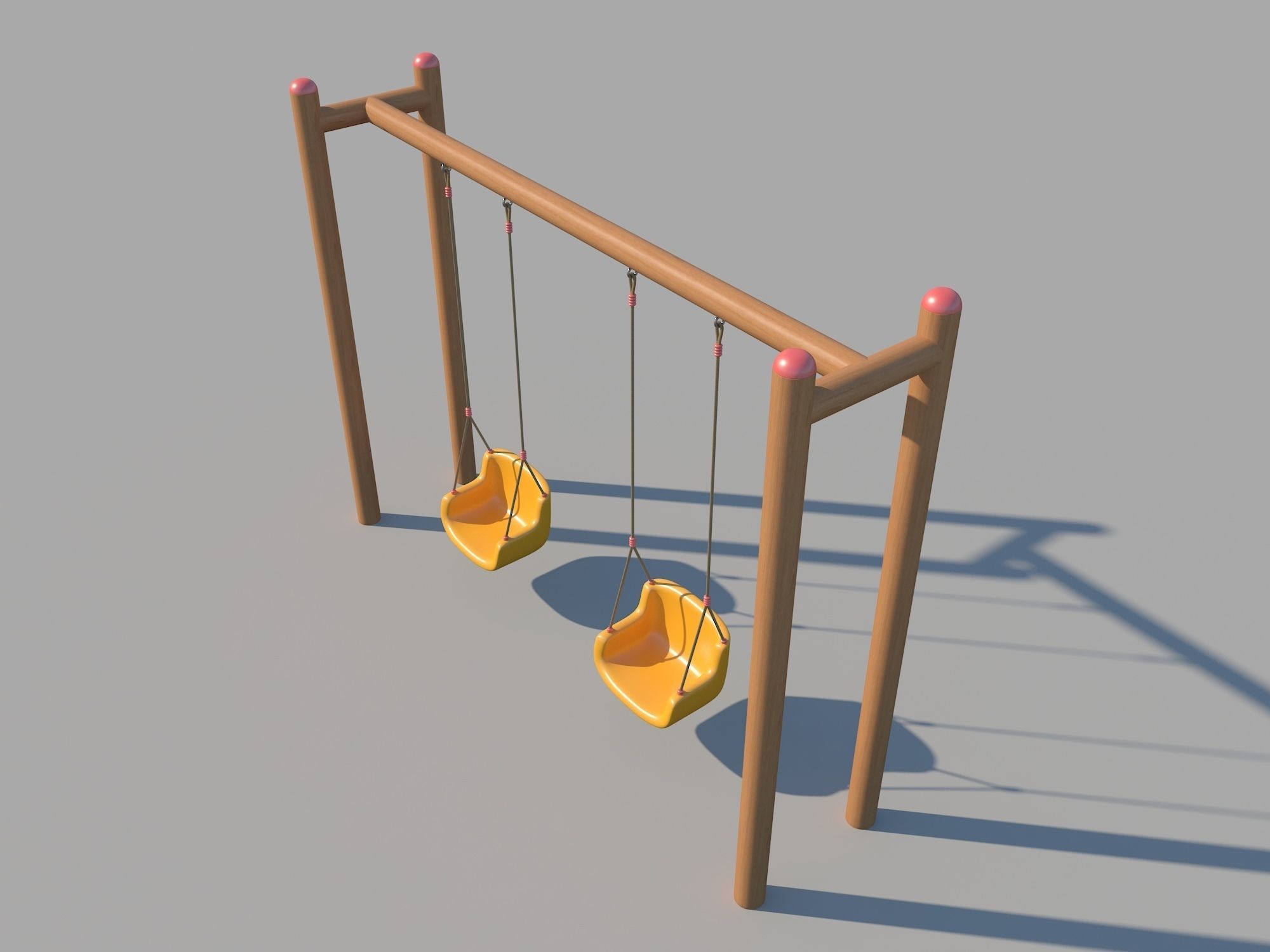 A Swing set with two chairs 3D model | CGTrader