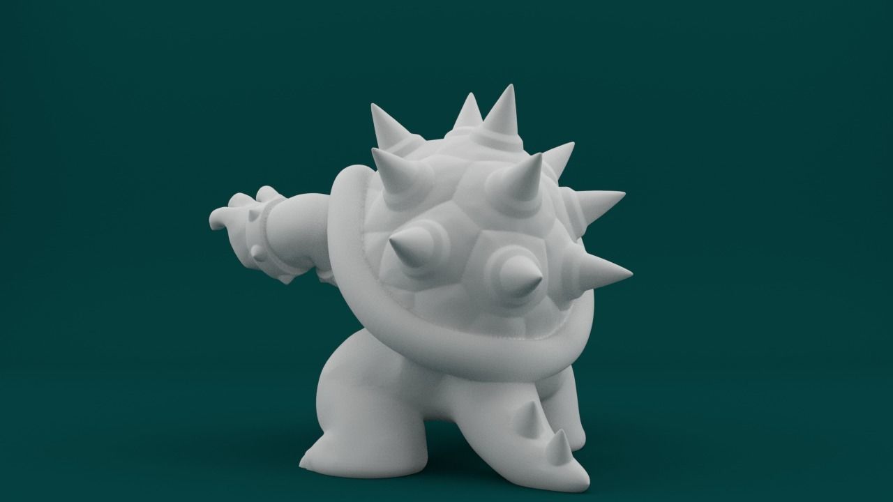 Bowser toy with spikes 3D model 3D printable | CGTrader